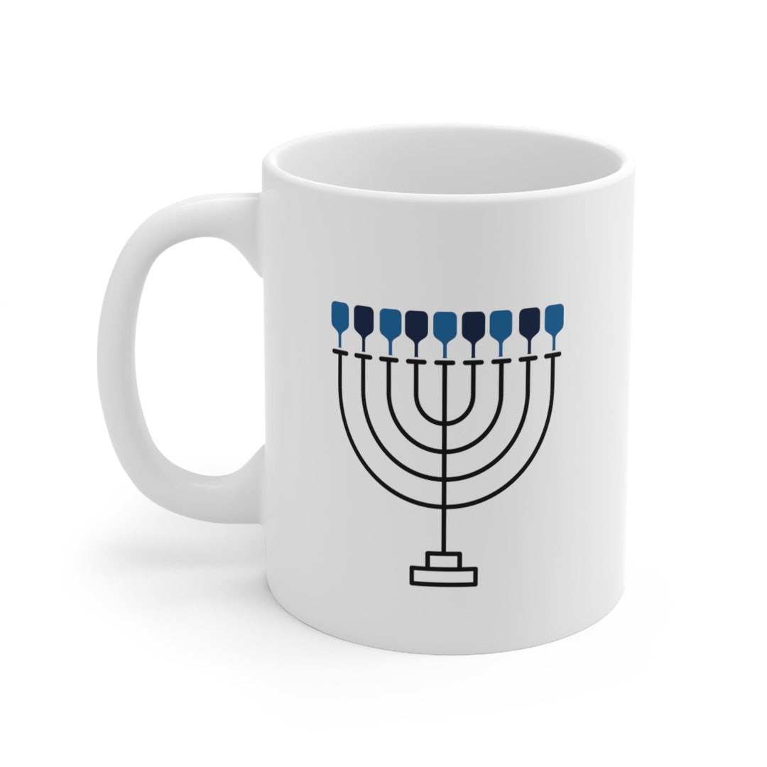 Chanukah Pickleball Mug With Menorah and Blue Pickleball Paddles ...