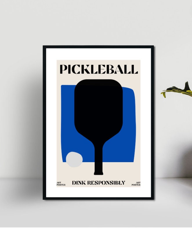 Pickleball Paddle Wall Art Poster Print Set of 3, Mid-century Modern ...