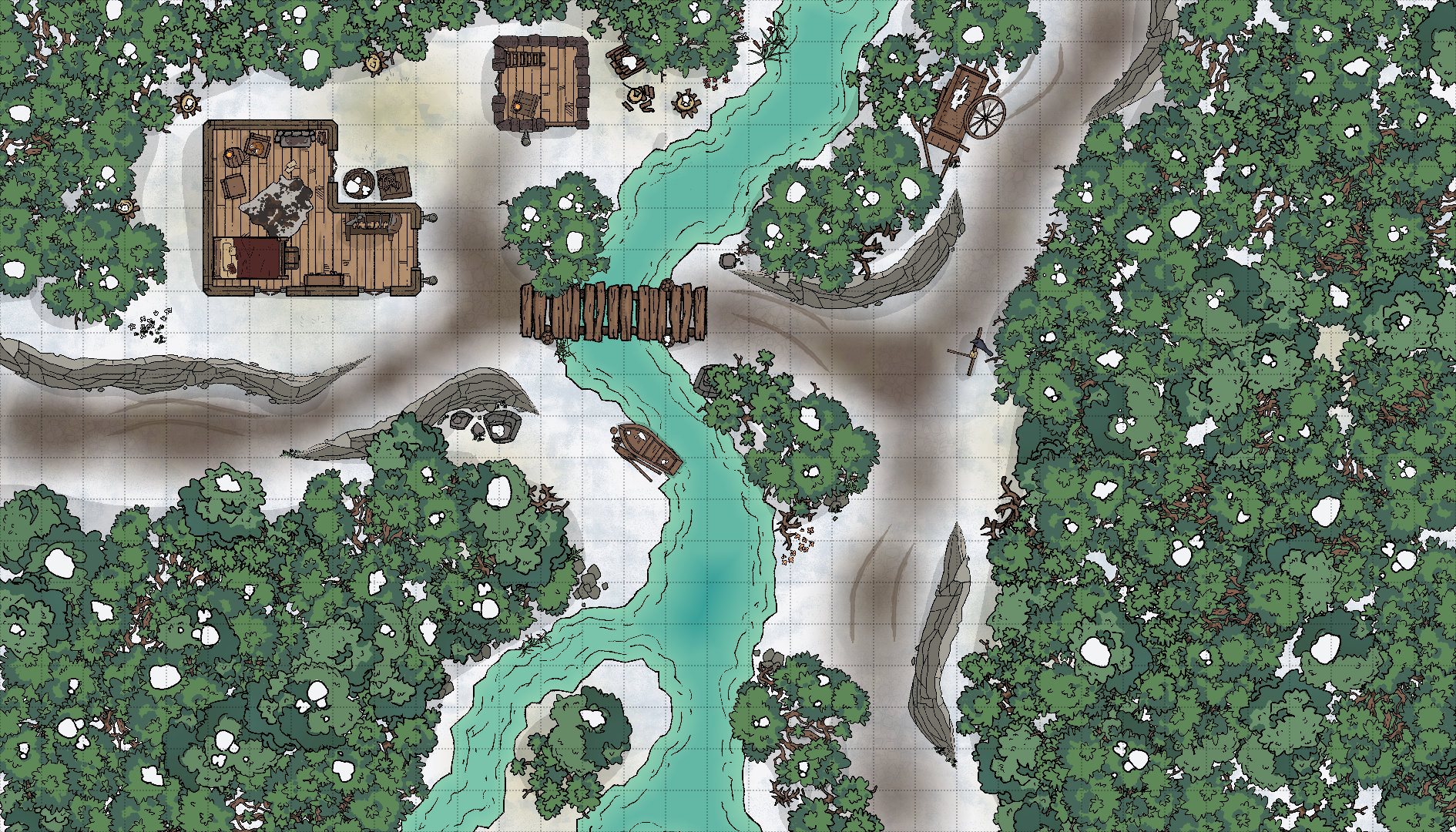 Watchtower winter 35x20 D&D / TT / VTT RPG Battle Map - Etsy