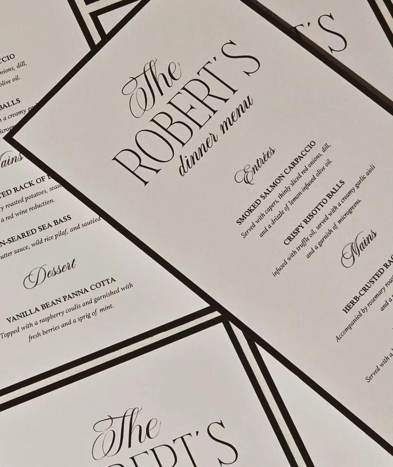 Modern Wedding Stationery Template Bundle: Menu, Table Numbers ...