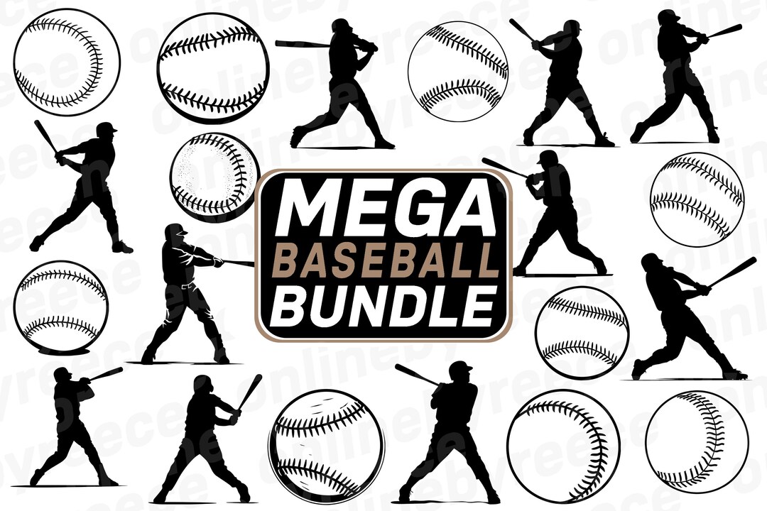 Baseball SVG Bundle, Softball SVG Cut Files for Cricut, Baseball Vector ...