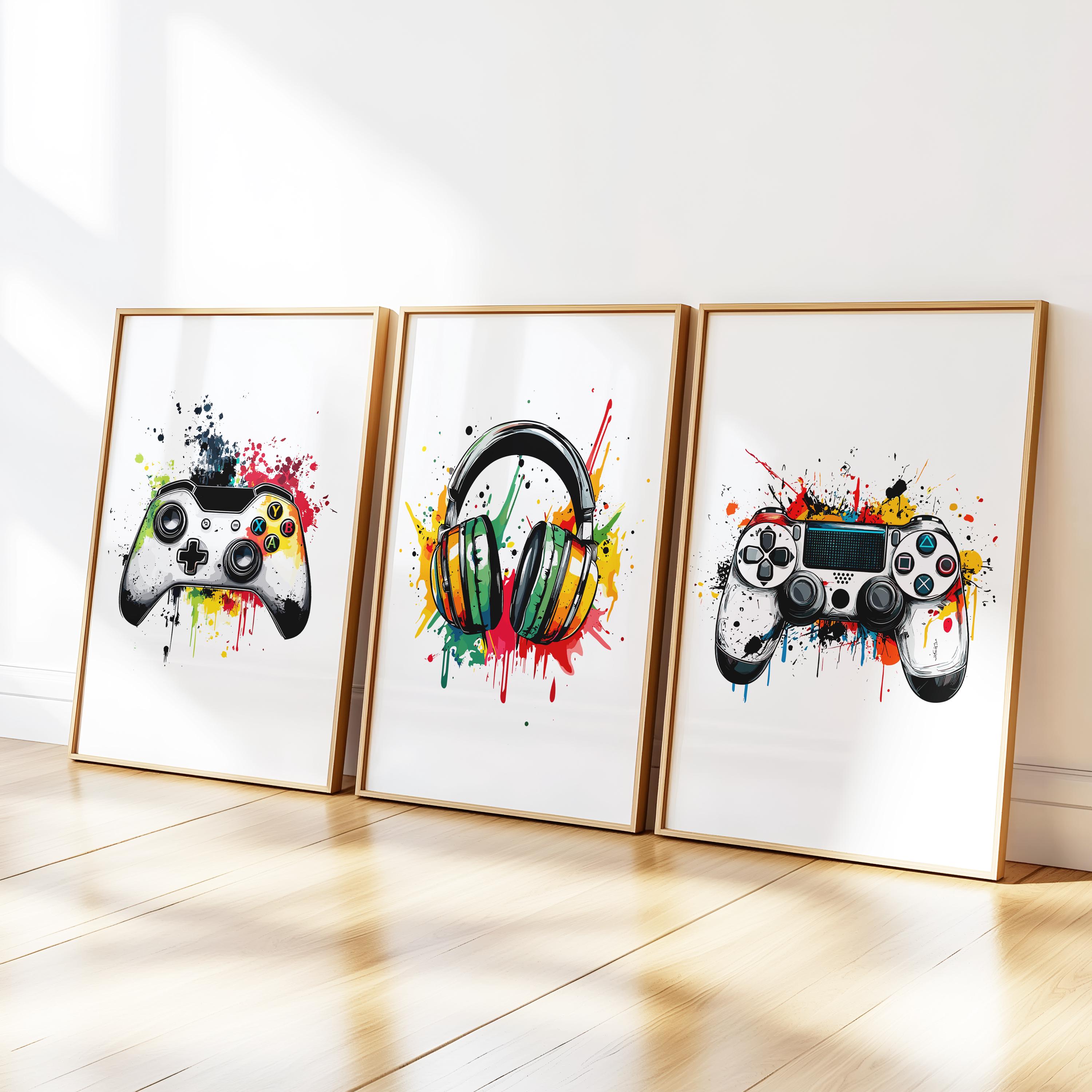Set of 3 Gaming Prints, Gaming Poster, Gaming Wall Art, Gaming Room ...