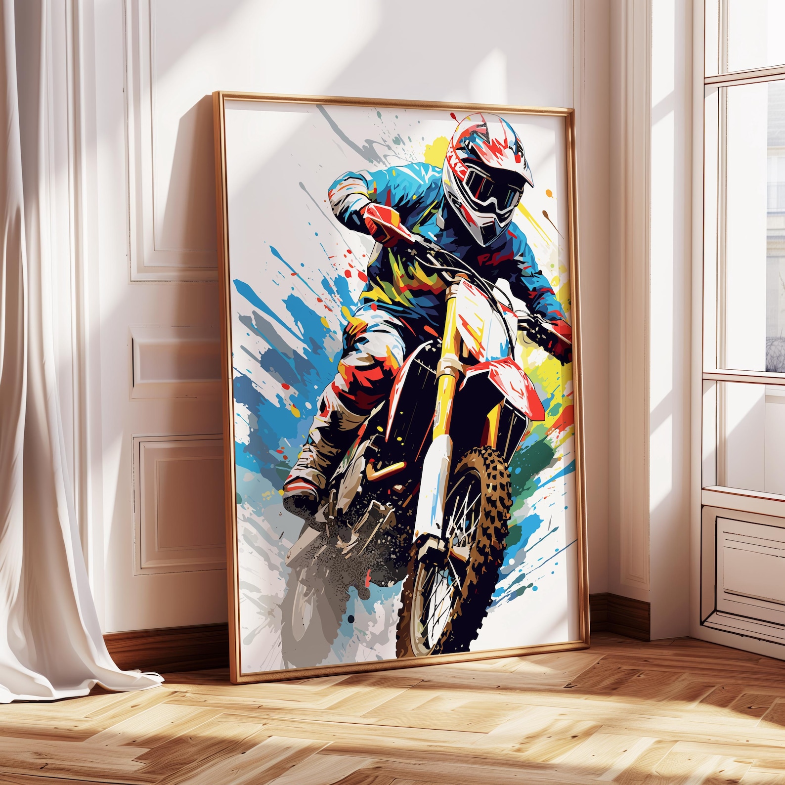 Watercolor Motocross Posters: Boys Room Decor, Dirt Bike Wall Art ...