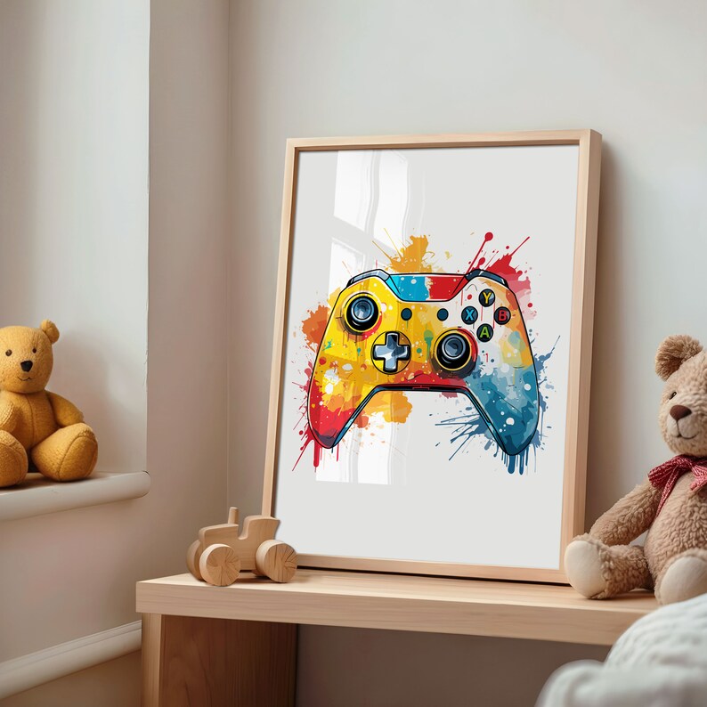 Personalized Gaming Prints, Set of 3 Games Room Wall Art, Boys Bedroom ...