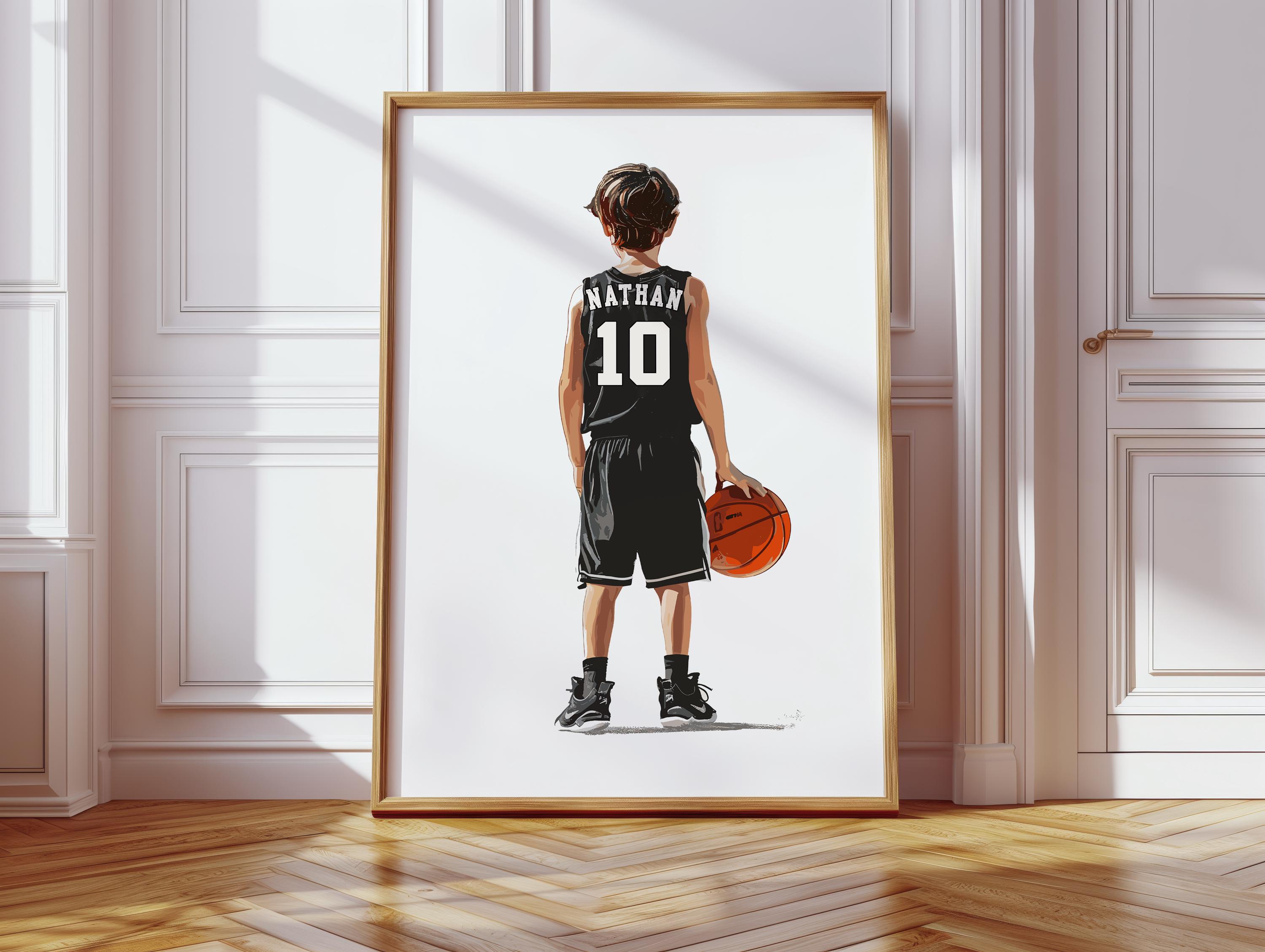 Personalized Baseball Print, Custom Basketball Poster, Boys Bedroom ...