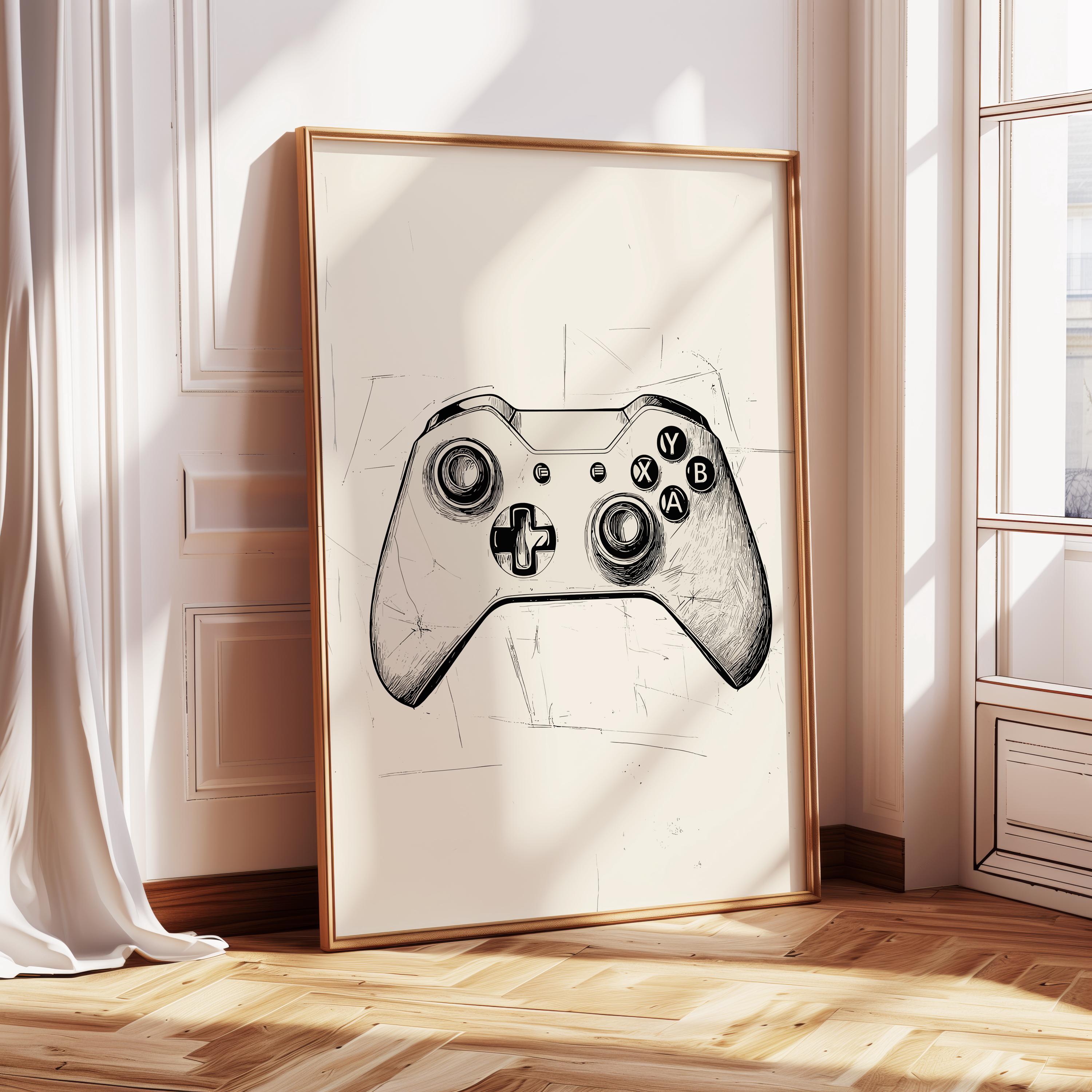 Blueprint Gaming Wall Art Prints, Set of 3 Sketched Gaming Prints ...