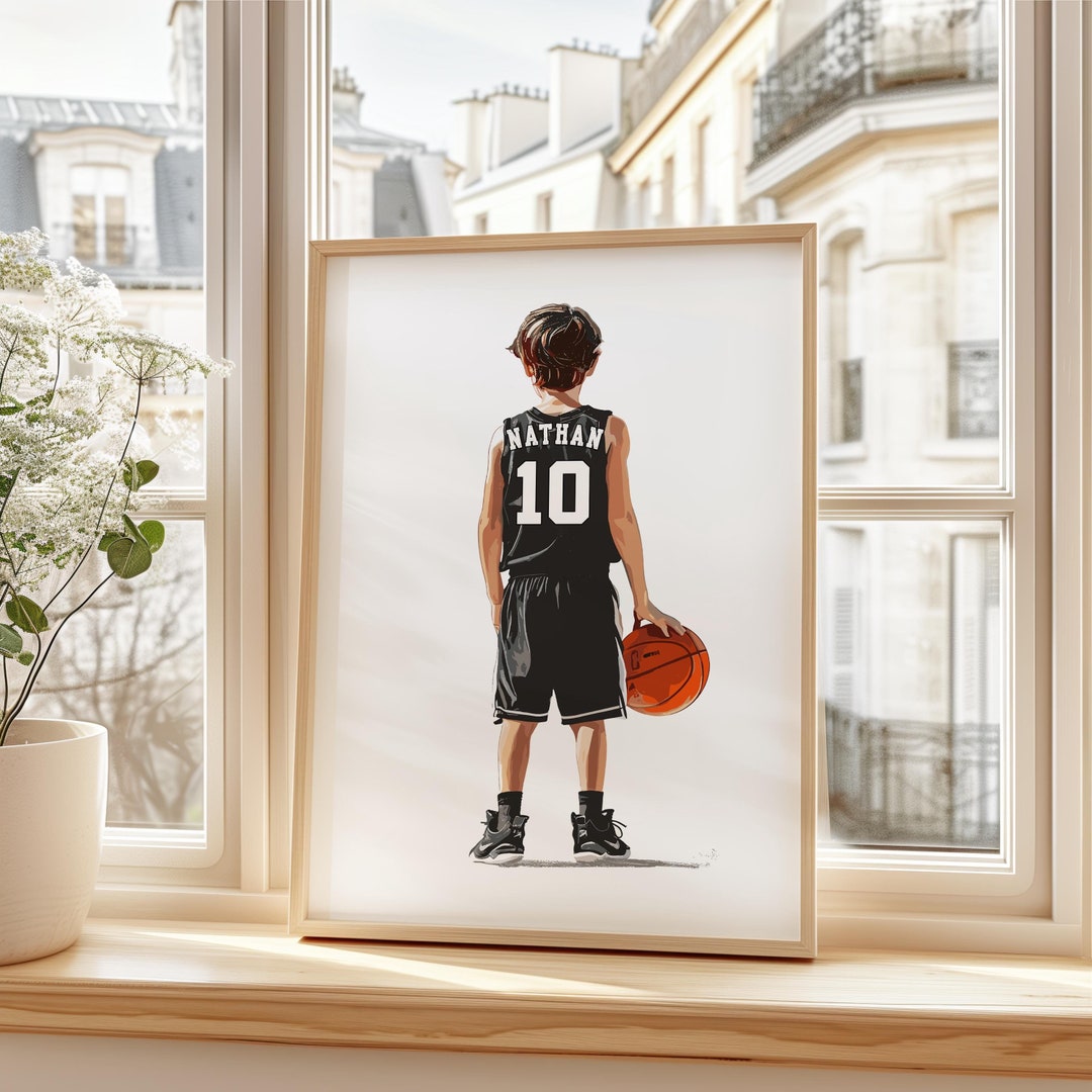 Personalized Baseball Print, Custom Basketball Poster, Boys Bedroom ...