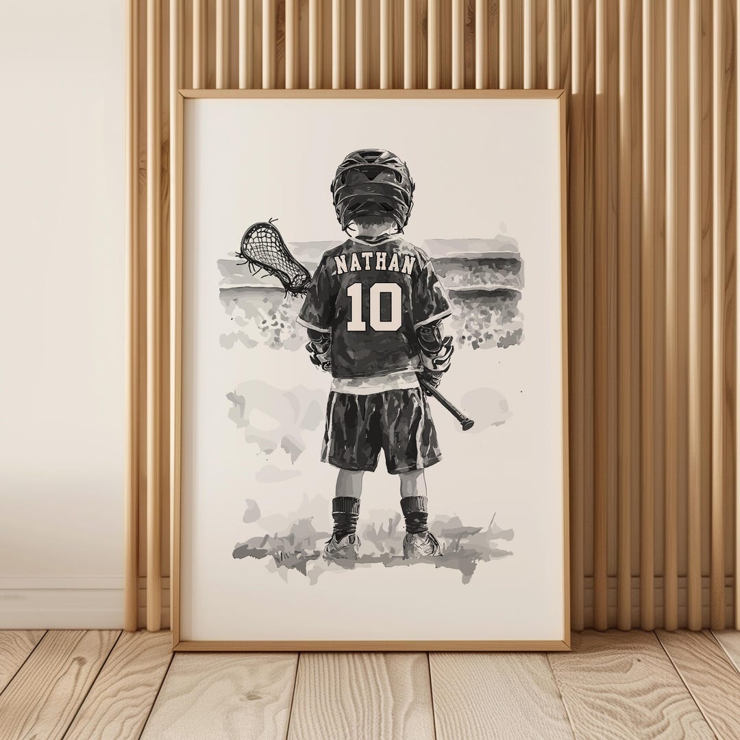 Personalized Lacrosse Wall Art Print, Custom Lacrosse Print, Lacrosse ...