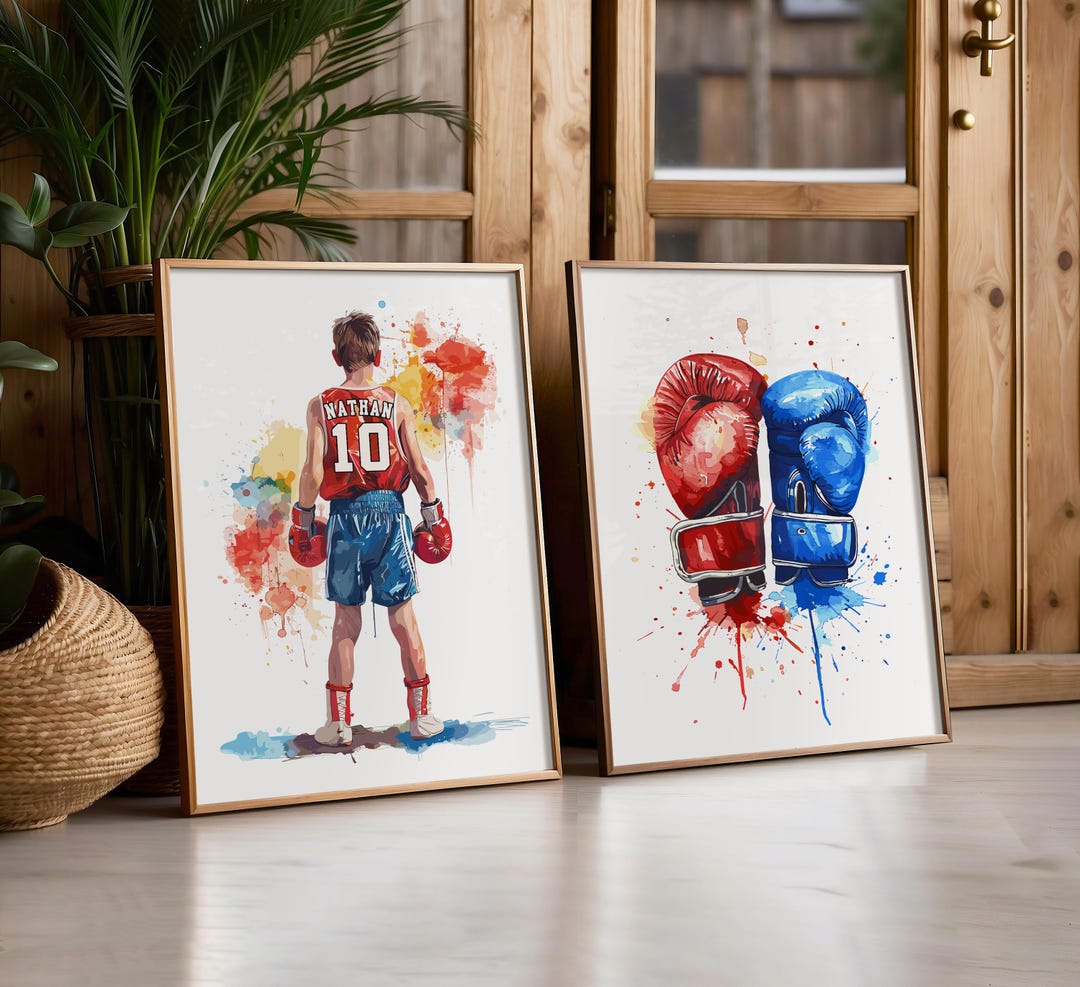 Personalized Boxing Prints: Boys Room Decor, Boxing Gift (digital ...