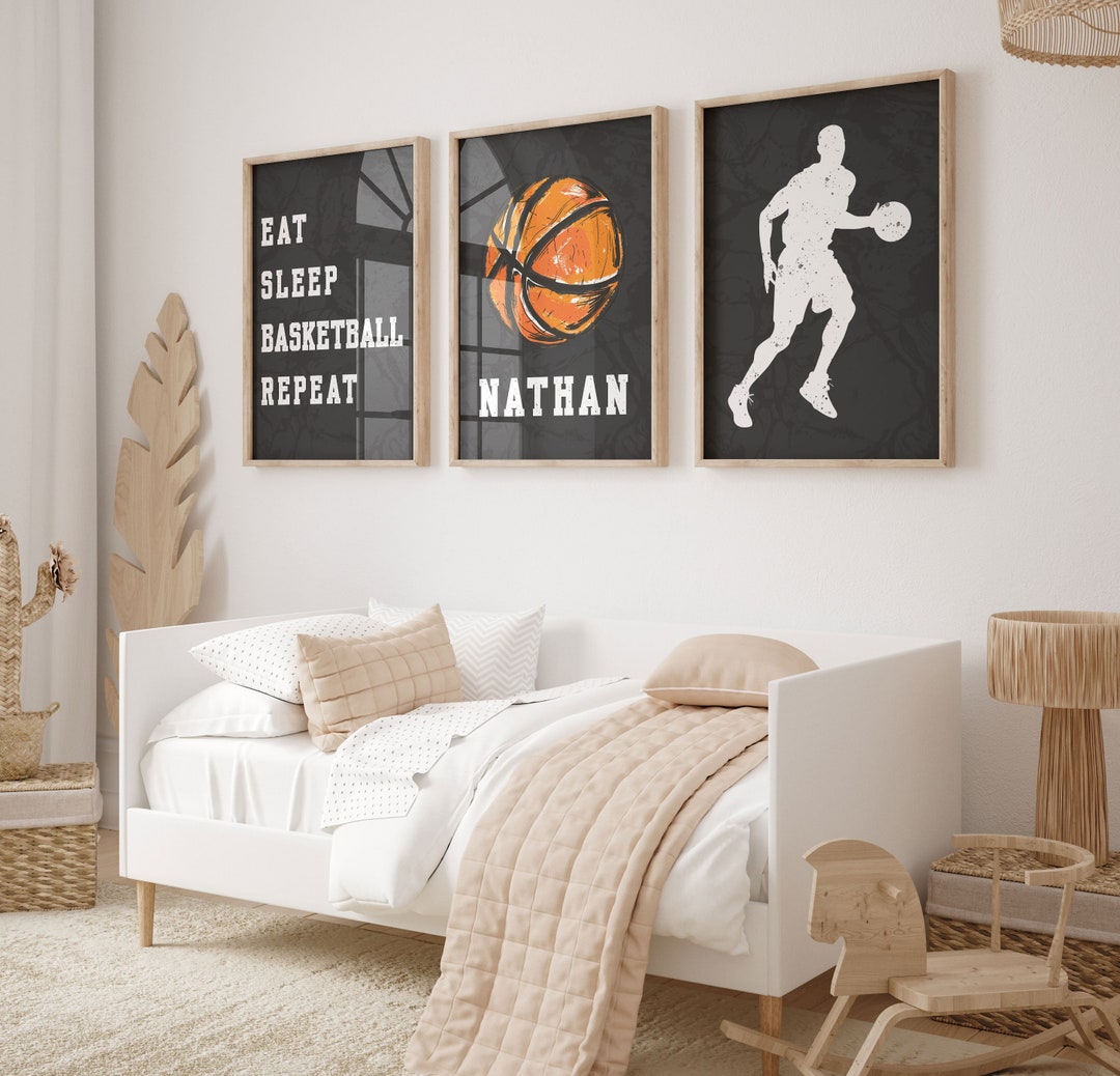 Personalized Basketball Poster Set: Boys Room Decor (digital Download ...