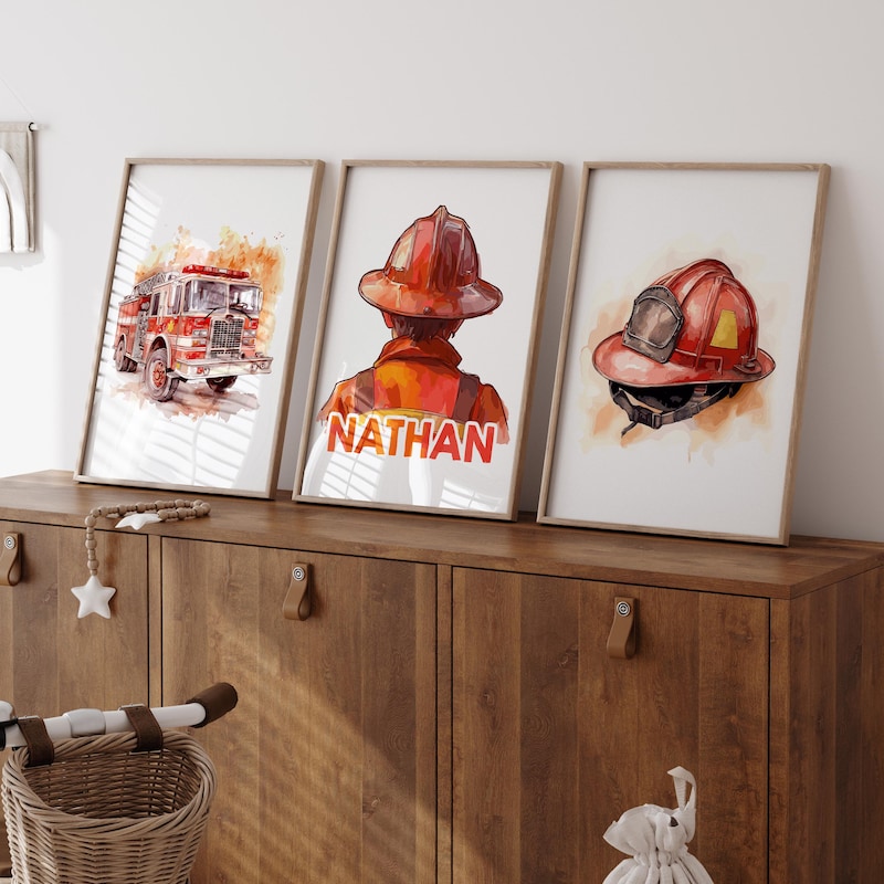Fire Fighter Poster Art - Etsy UK