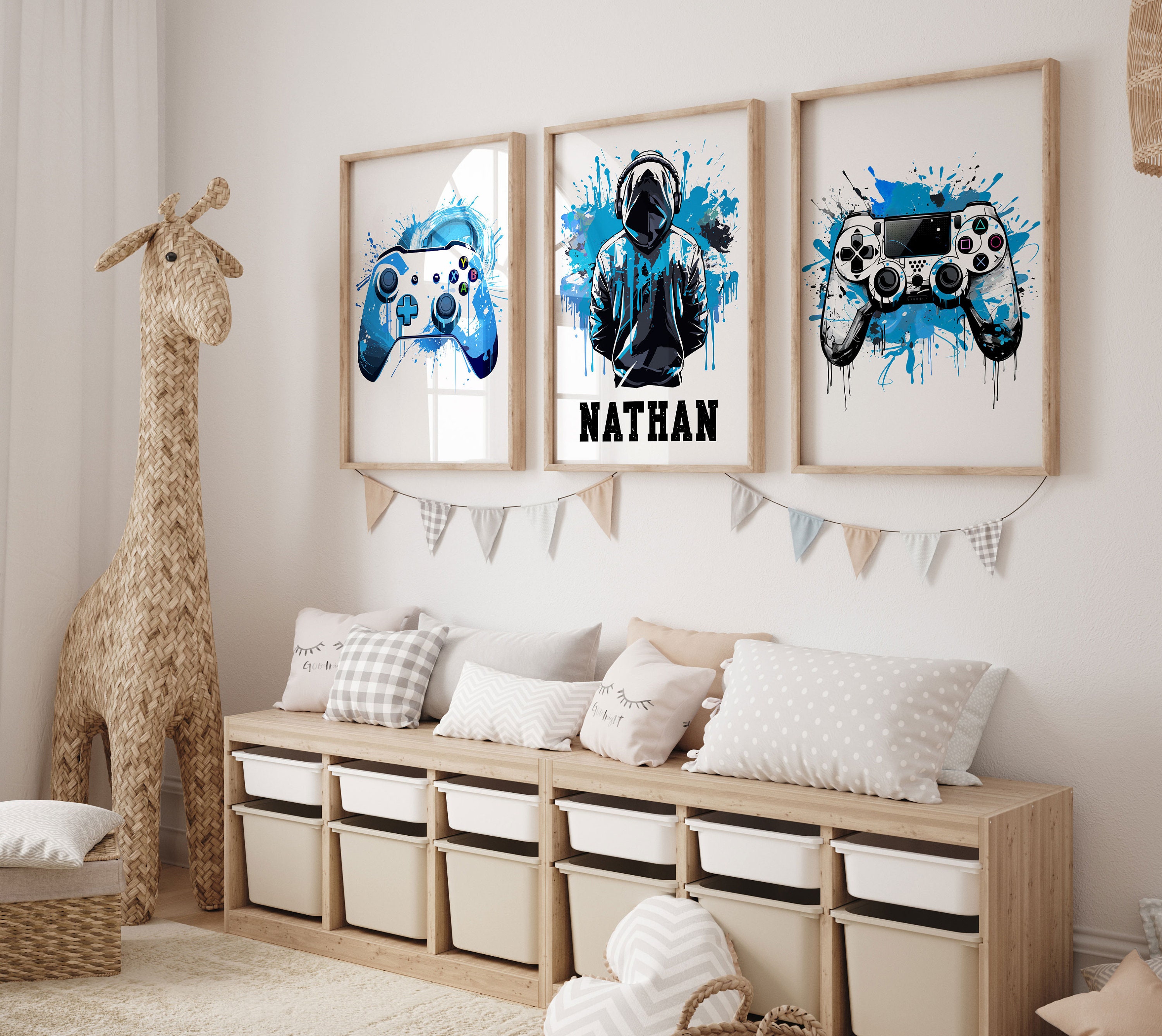 Personalized Gaming Prints, Set of 3 Gaming Decor, Gaming Wall Art ...