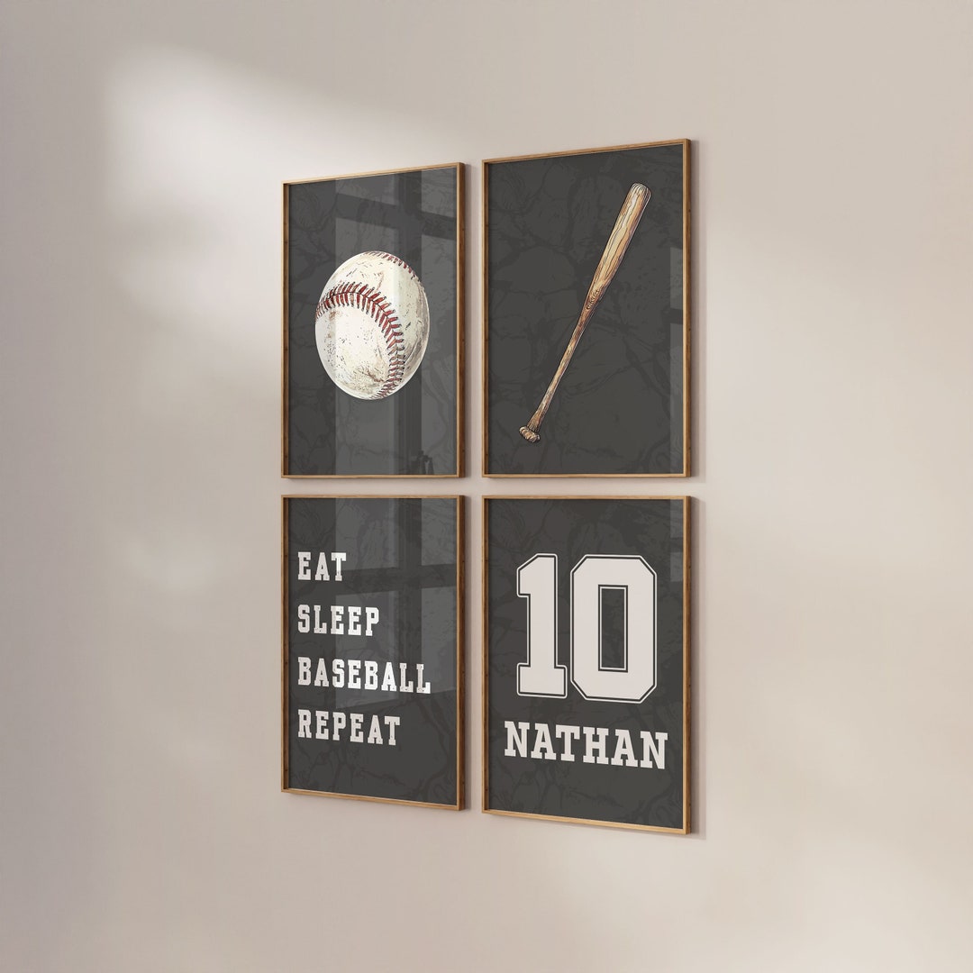 Custom Baseball Prints, Personalized Baseball Jersey, Baseball Wall Art ...