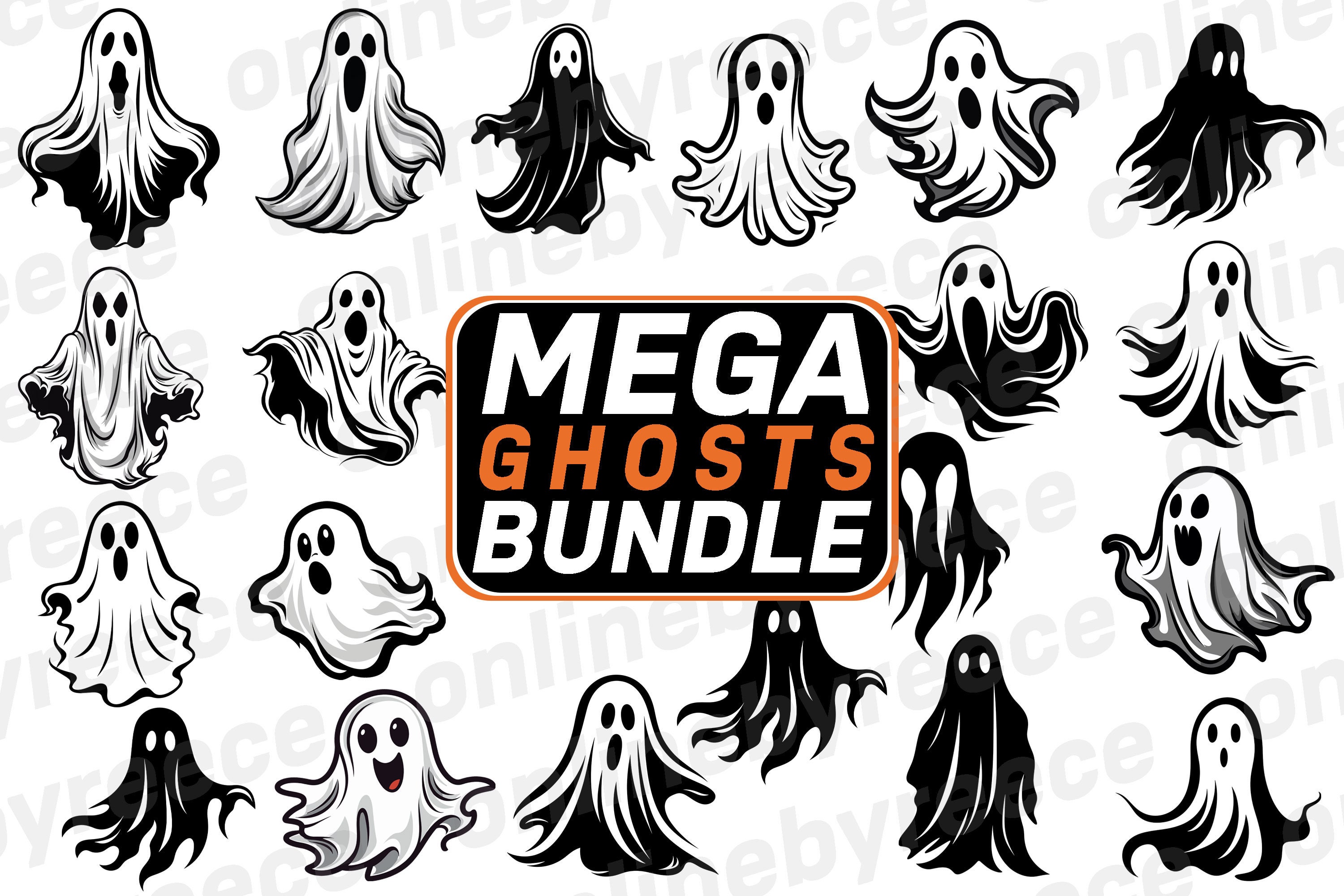 Halloween SVG Bundle, Halloween Ghost SVG Bundle, Ghost Vector Set ...