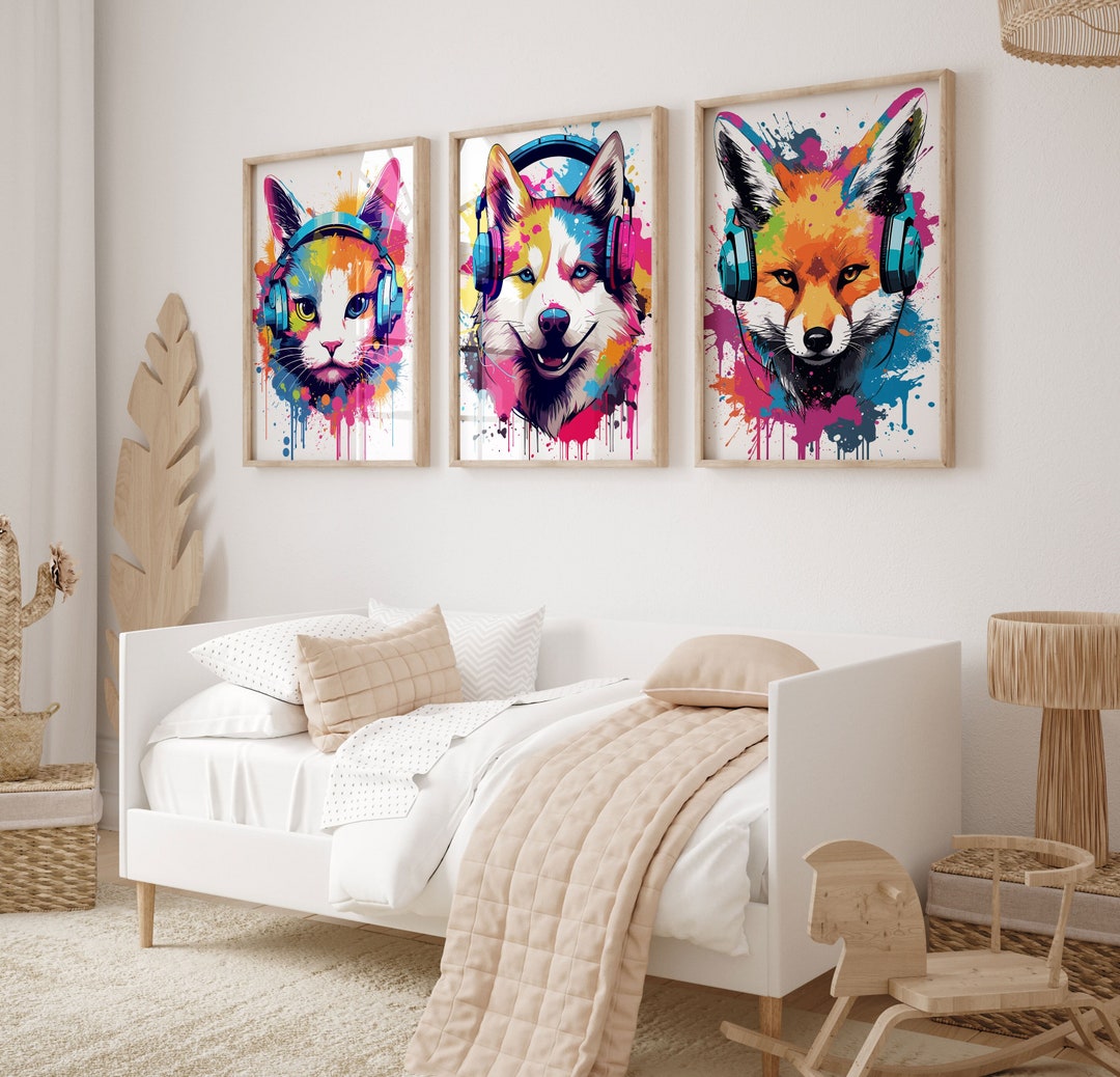 Set of 3 Gaming Prints, Gamer Prints, Gamer Decor, Animal Prints ...