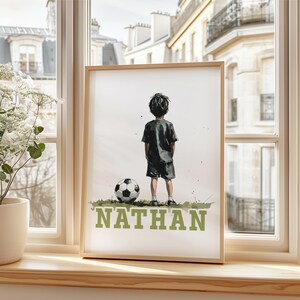 Printable Football Wall Art Print, Personalized Football Print, Boys ...