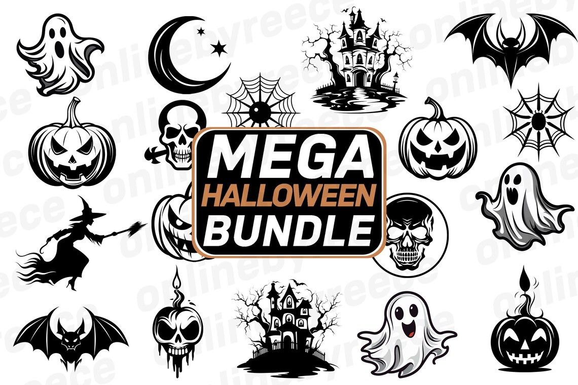 Halloween SVG Bundle, Scary Horror SVG Bundle, Halloween Vector Set ...