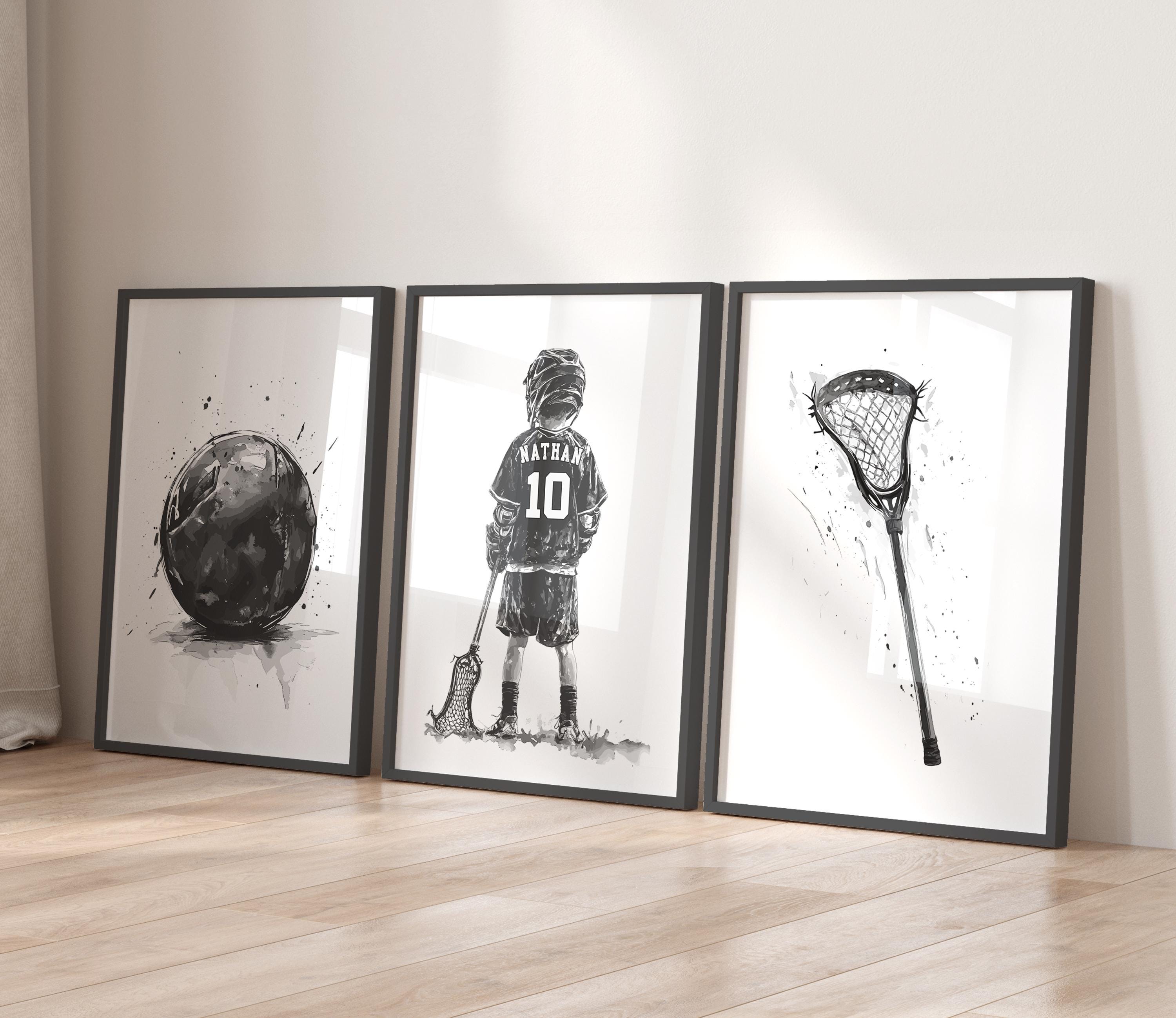 Personalized Lacrosse Prints, Set of 3 Lacrosse Posters, Custom ...