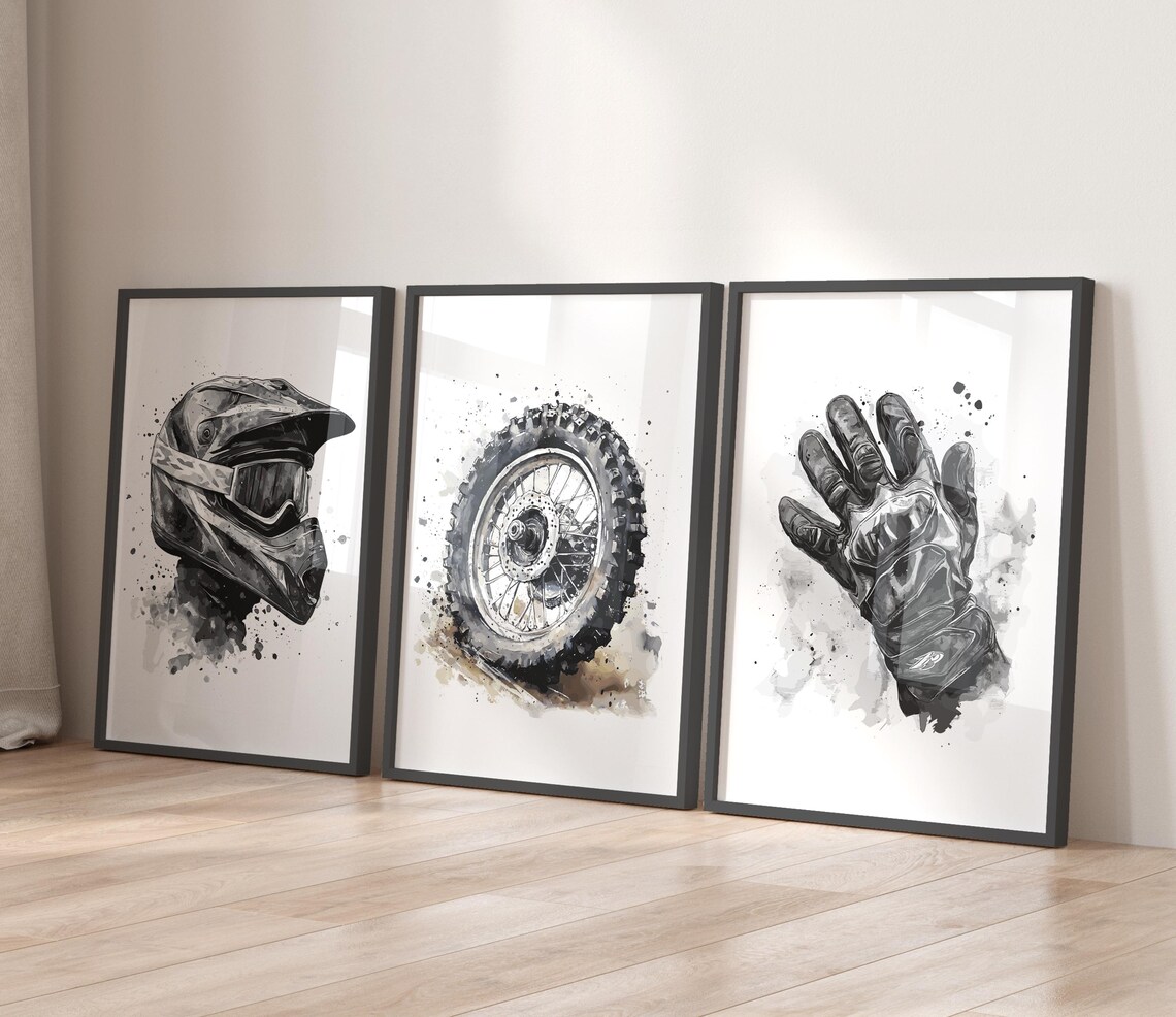 Set of 6 Motocross Prints, Motocross Gift for Boys Bedroom, Printable ...