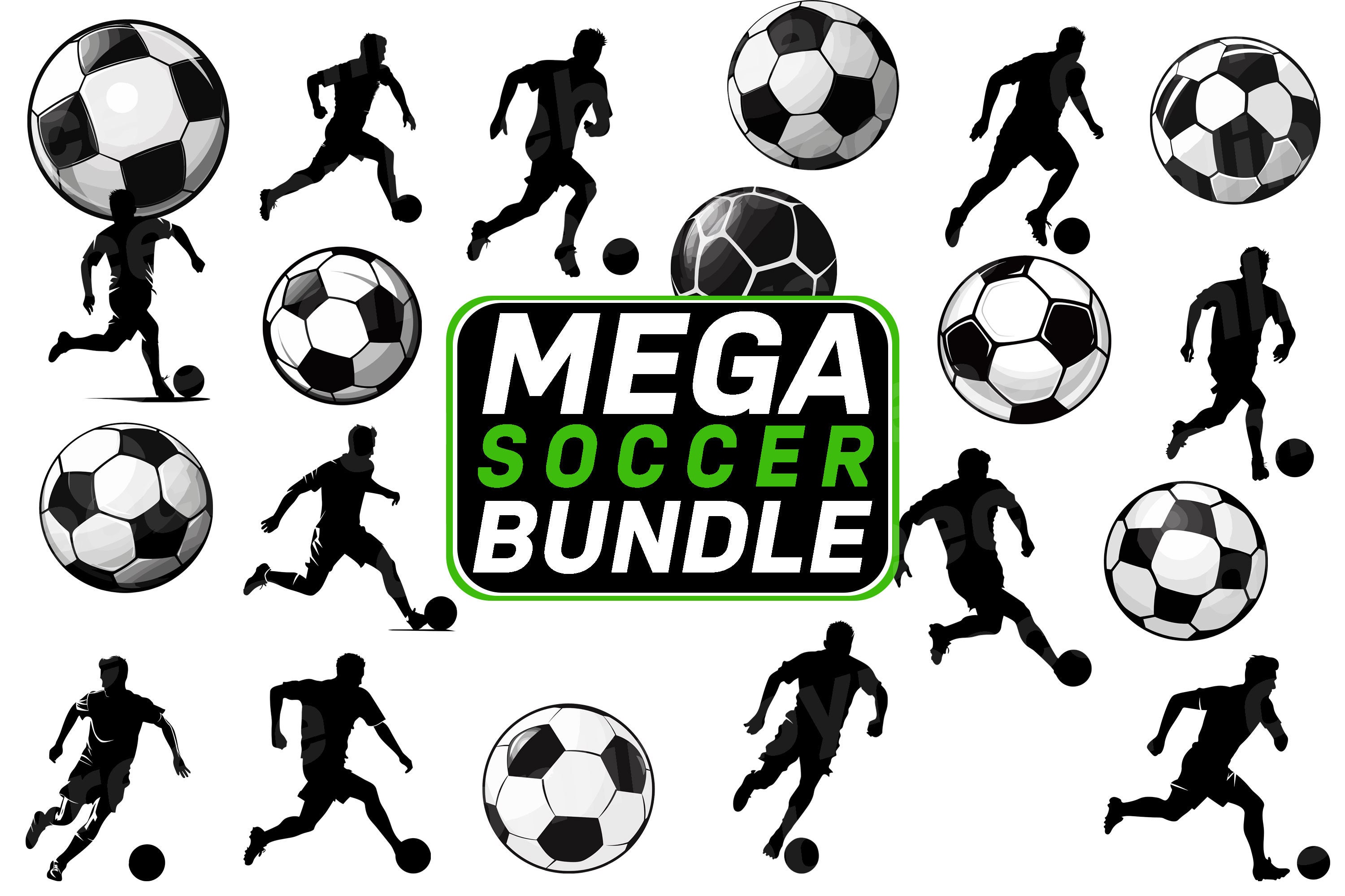 Soccer SVG Bundle, Soccer SVG Cut Files for Cricut, Soccer Vector Set ...