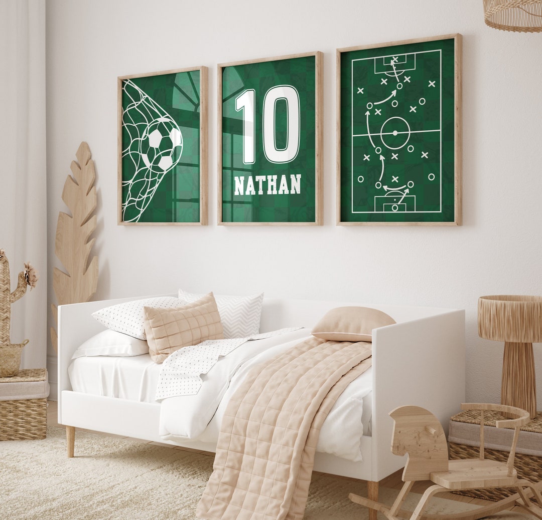 Personalized Soccer Wall Art, Set of 3 Soccer Prints, Football Prints ...