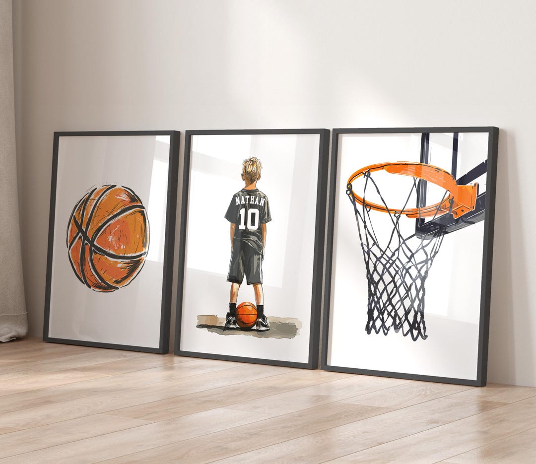 Personalized Basketball Poster for Boys Basketball Prints, Custom ...
