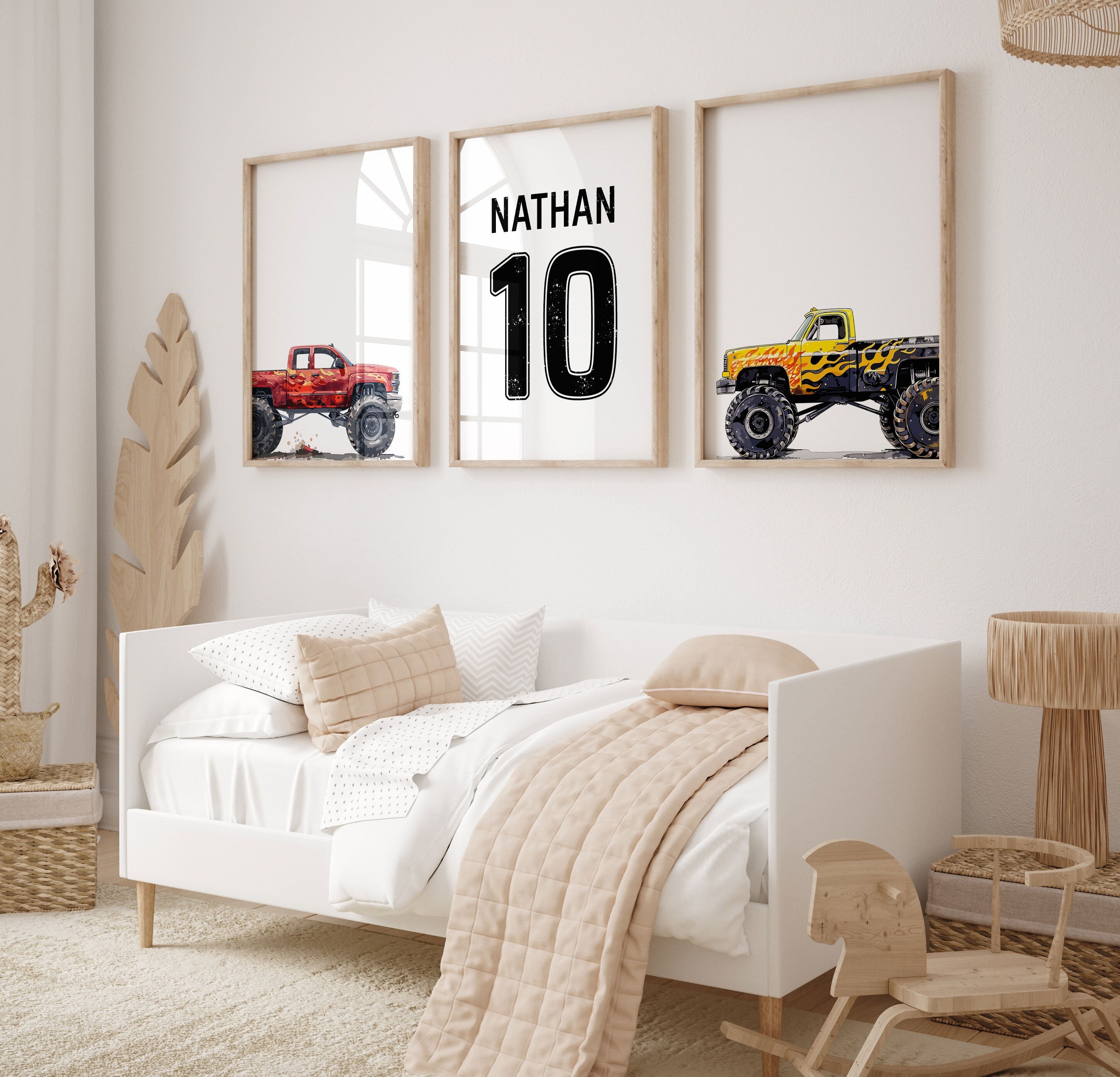 Personalized Monster Truck Prints, Monster Truck Wall Art, Monster ...
