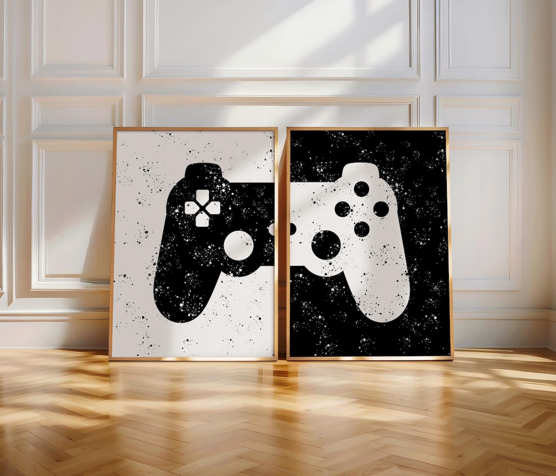 Video Game Posters, Set of 2 Gaming Wall Art Prints, Printable Boys ...