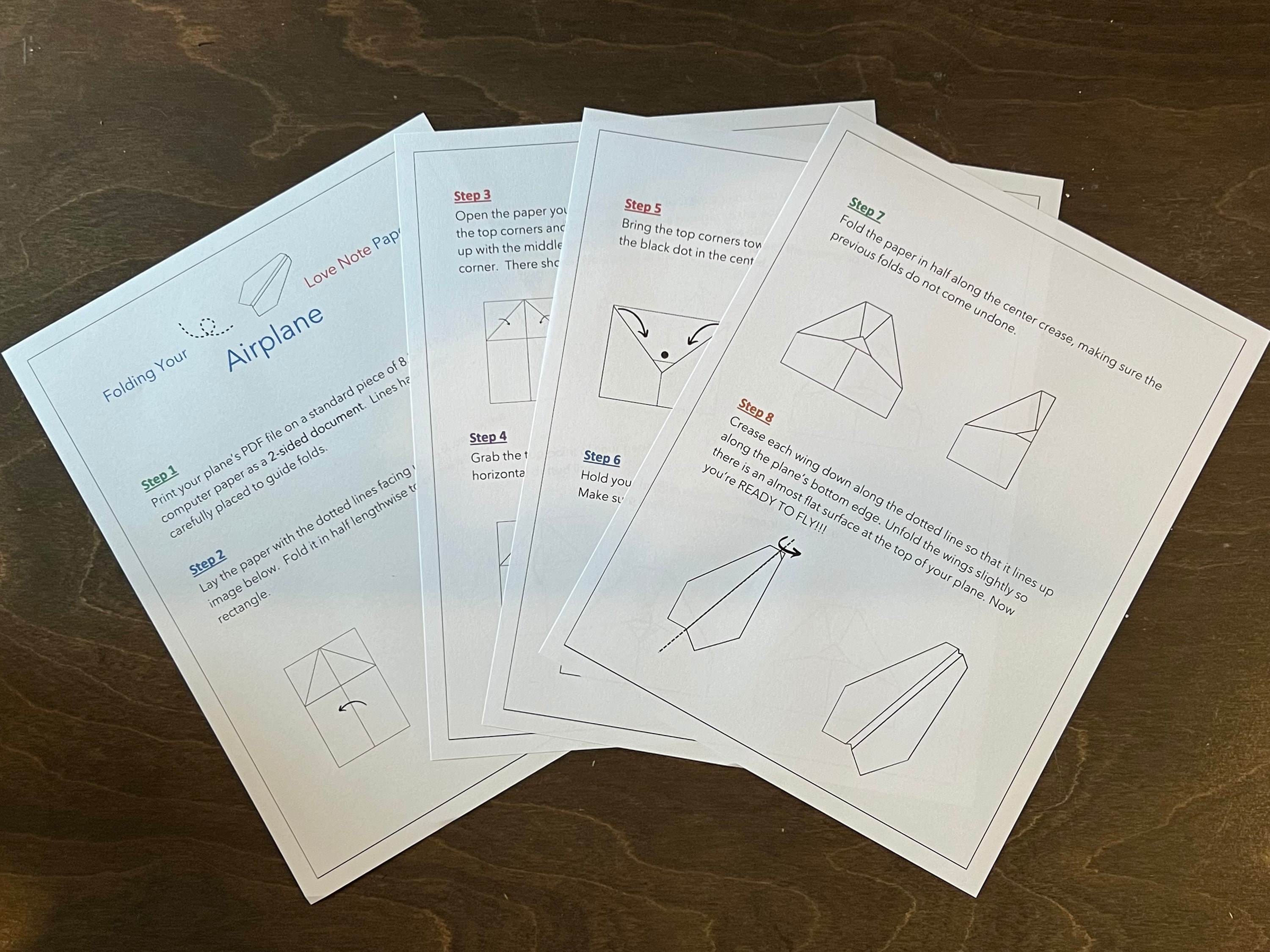 Printable Paper Airplane Card for Anniversary, Valentine's Day, Love ...