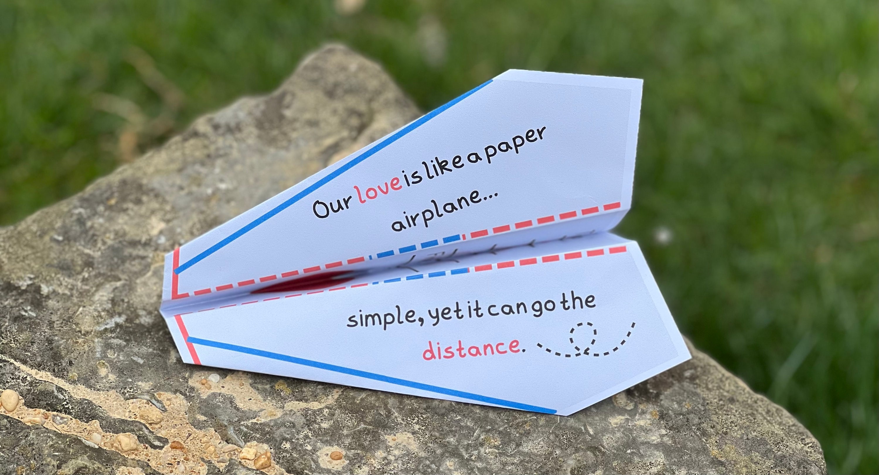 Printable Paper Airplane Card for Anniversary, Valentine's Day, Love ...