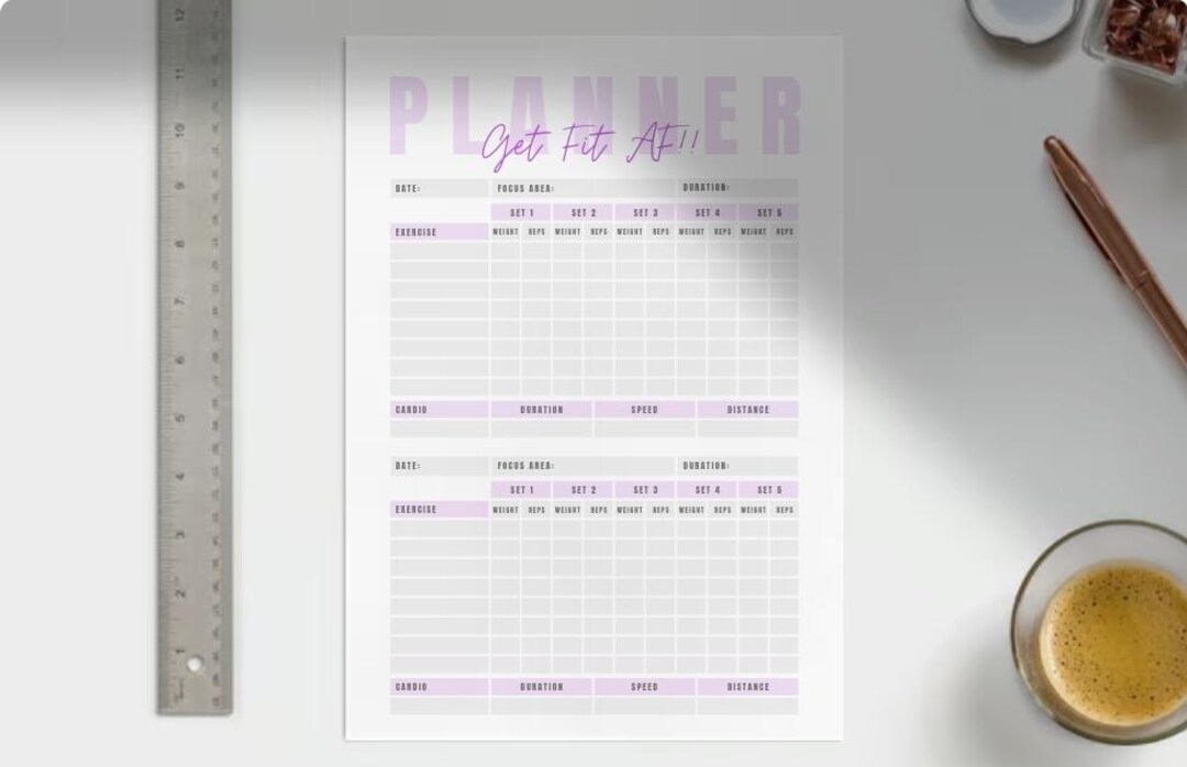 Digital Get Fit AF Planner, Fitness Planner, Exercise Planner, Workout ...
