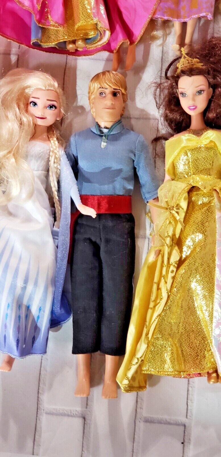 12 Disney Princess Barbie Dolls Frozen Kristoff Anna Elsa Snow White ...
