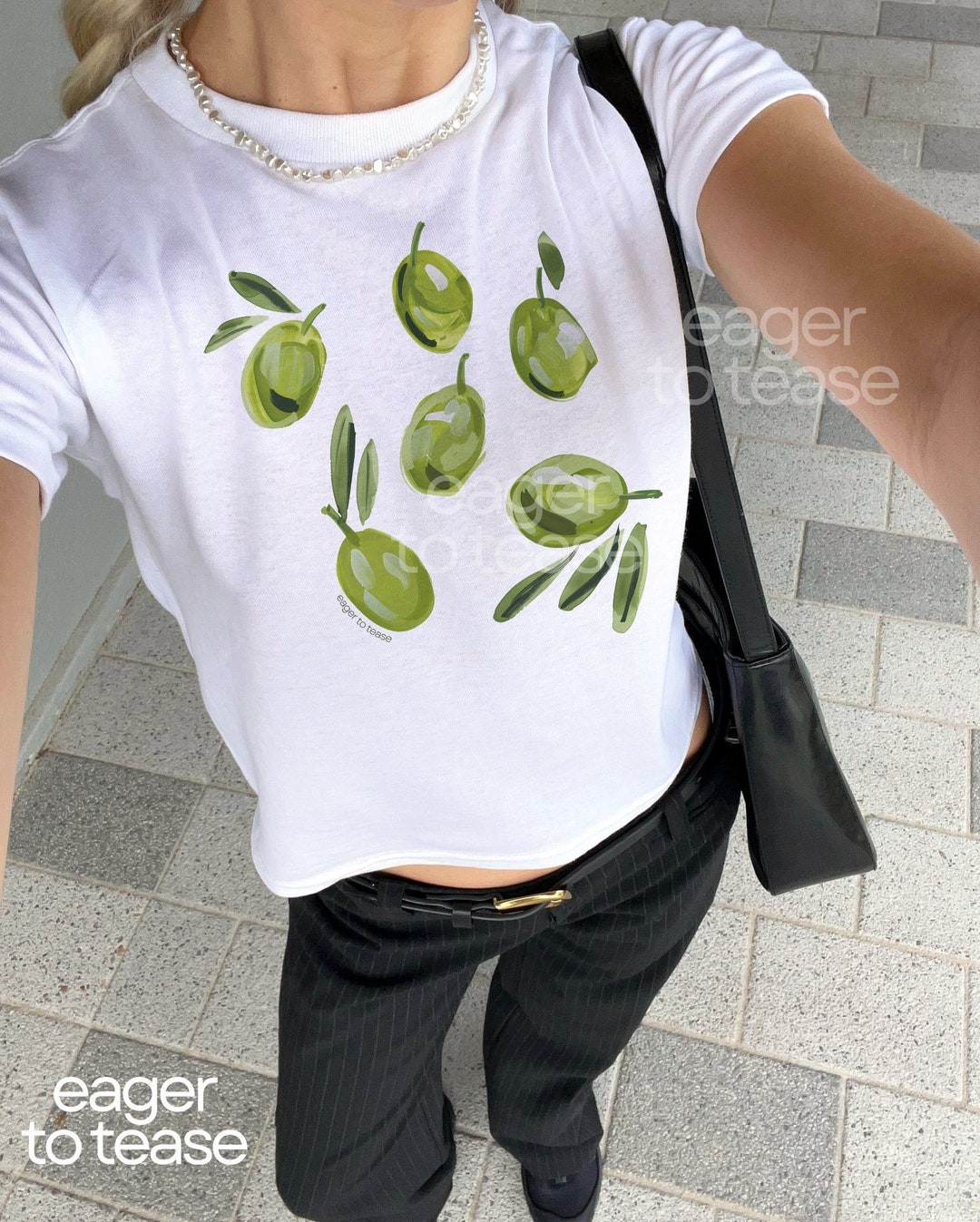 Olive Baby Tee Aesthetic Simple Graphic Trending Baby Tee Y2k Olives ...