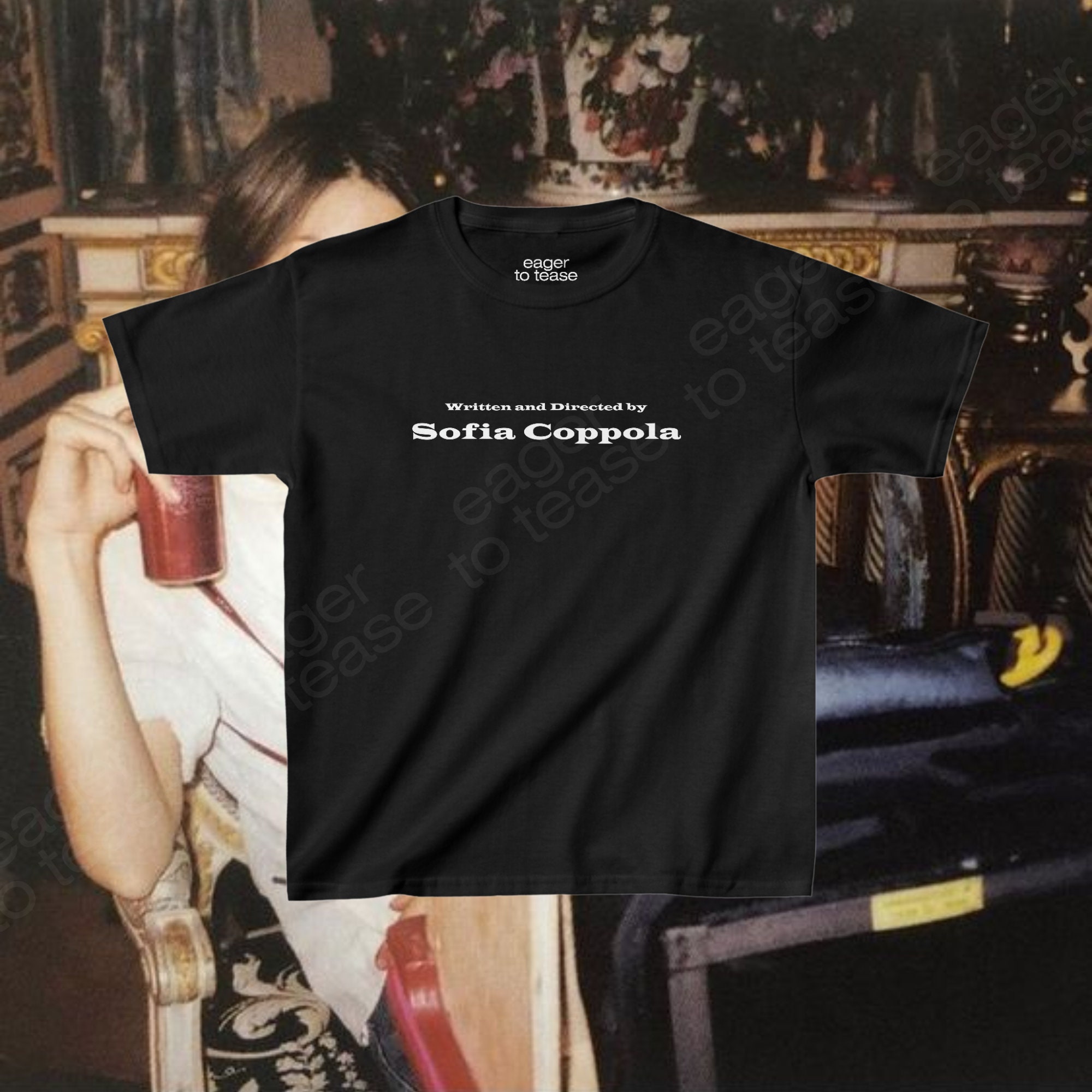 Written and Directed by Sofia Coppola Baby Tee | Priscilla Movie Font ...
