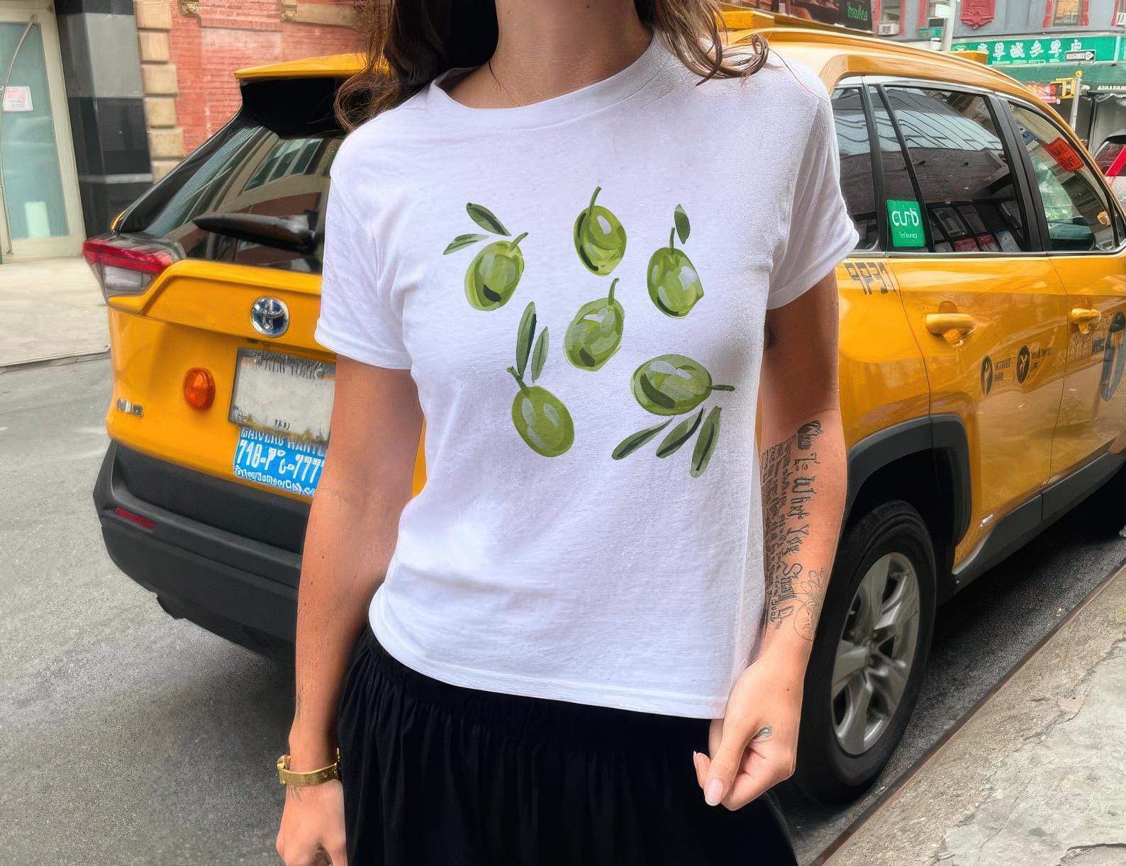 Olive Baby Tee Aesthetic Simple Graphic Trending Baby Tee Y2k Olives ...