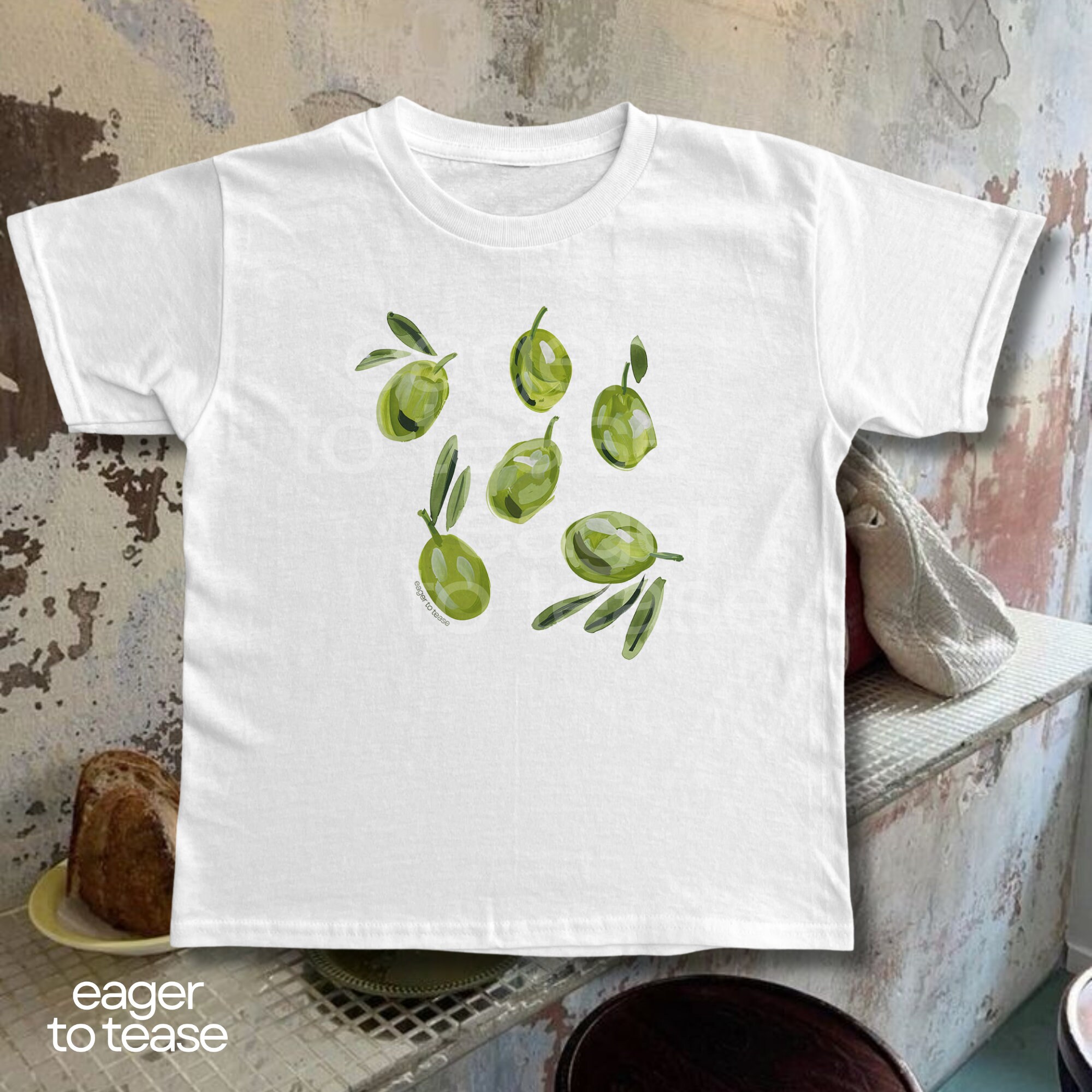 Olive Baby Tee Aesthetic Simple Graphic Trending Baby Tee Y2k Olives ...