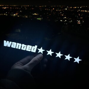 Wanted GTA LED Panel Electric Sticker Light for Car Window Car Sticker ...