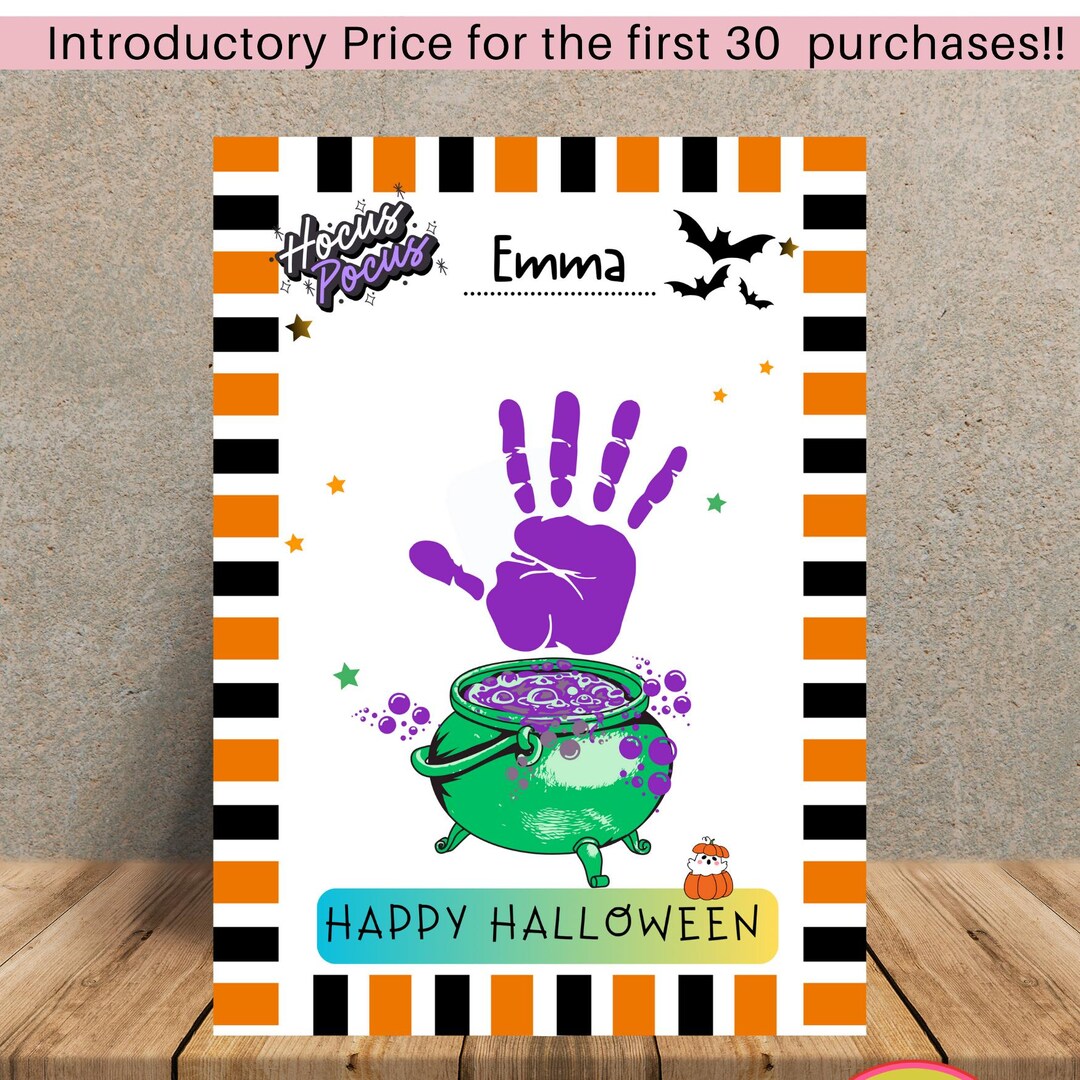 Halloween Witch Handprint Craft, Toddler Baby Printable Art Craft ...