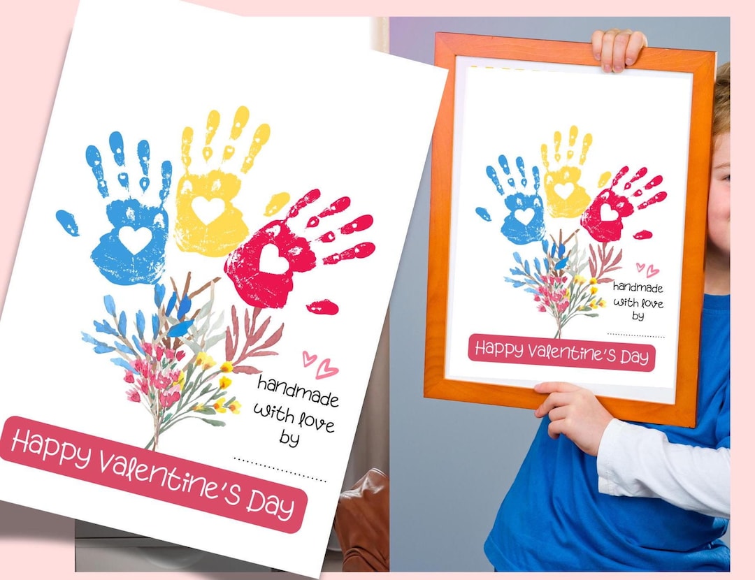 Valentine's Day Handprint Wall Art Bundle for Kids, Toddler Baby ...