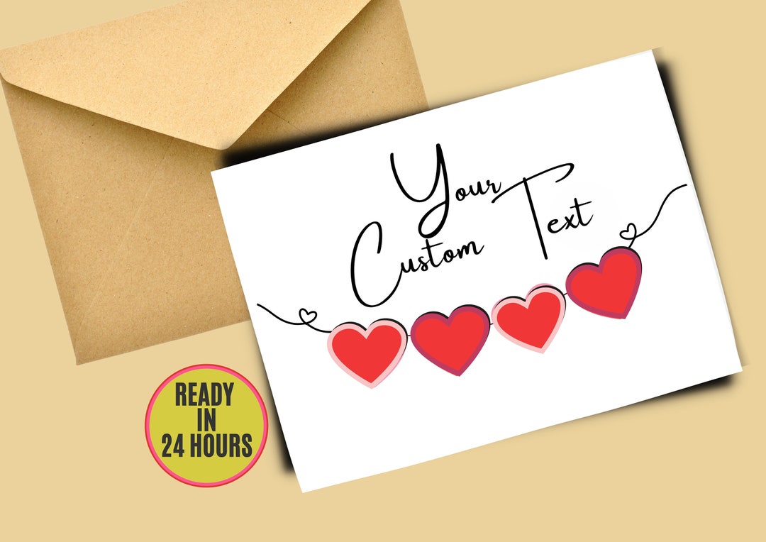 Costom Printable Love Card With Red Hearts, Downloadable and Printable ...