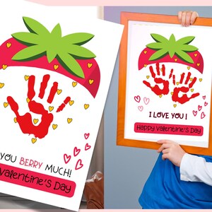 Printable Kid's Valentines Day Handprint Craft, Toddler Baby Printable ...