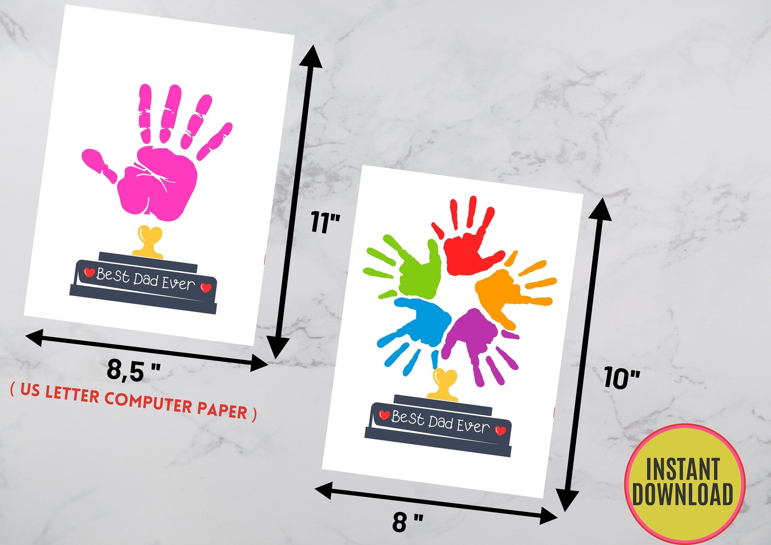 Fathers Day Handprint Craft Bundle, Printable Gift, Fathers Day ...
