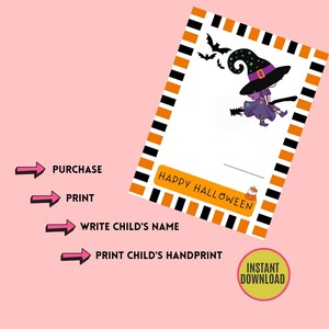 Witch Handprint Keepsake , Handprint Art for Baby , Printable Craft ...