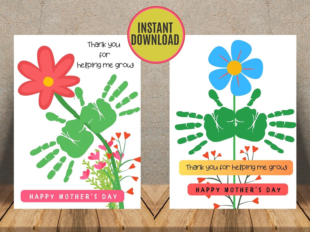 Last Minute Mothers Day Gift, Handprint Set of 2 Last Minute Gifts for ...