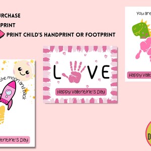 Printable Kid's Valentines Day Handprint Craft, Toddler Baby Printable ...