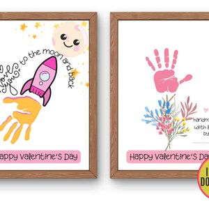 Printable Kid's Valentines Day Handprint Craft, Toddler Baby Printable ...