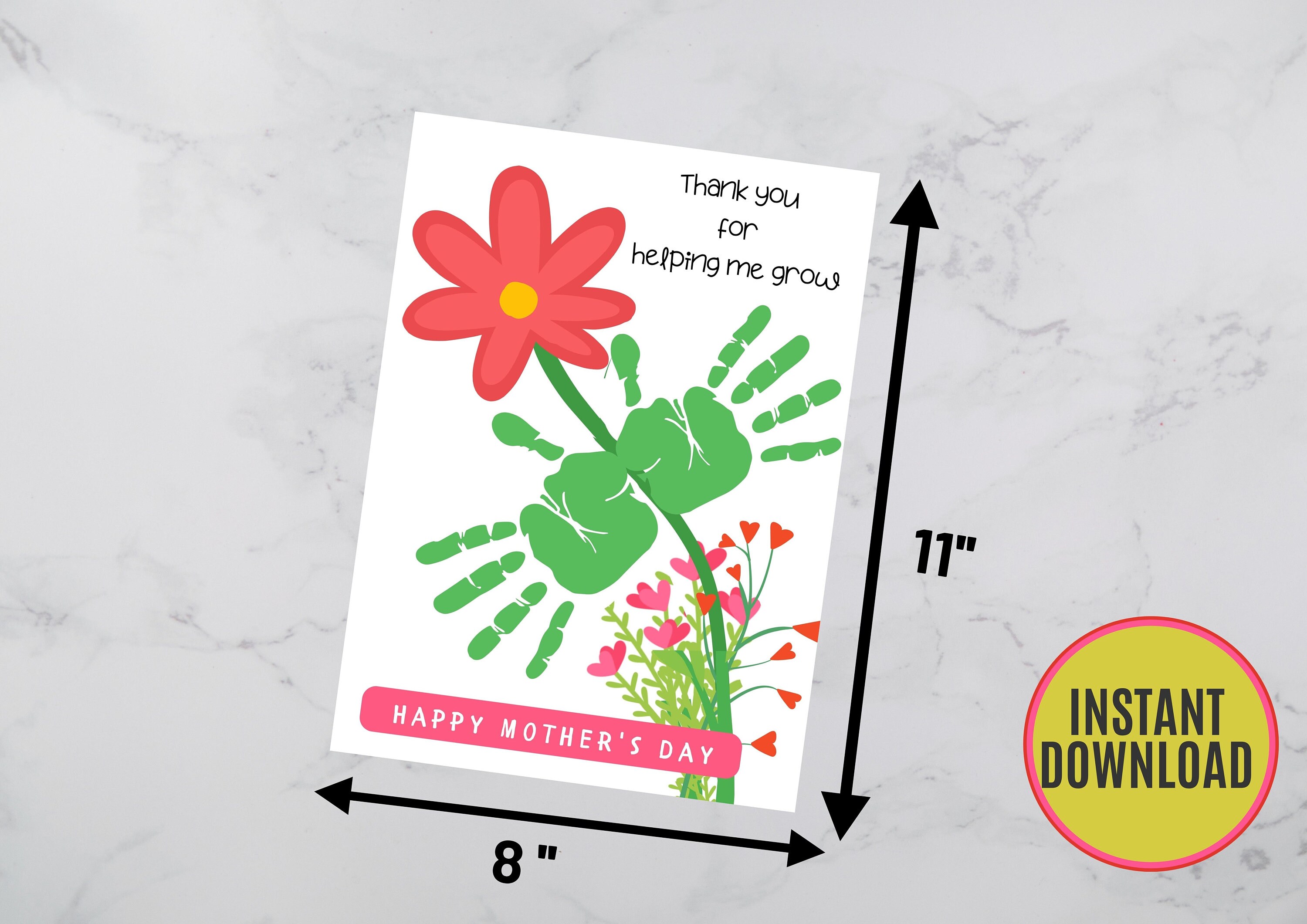 Last Minute Mothers Day Gift, Handprint Set of 2 Last Minute Gifts for ...