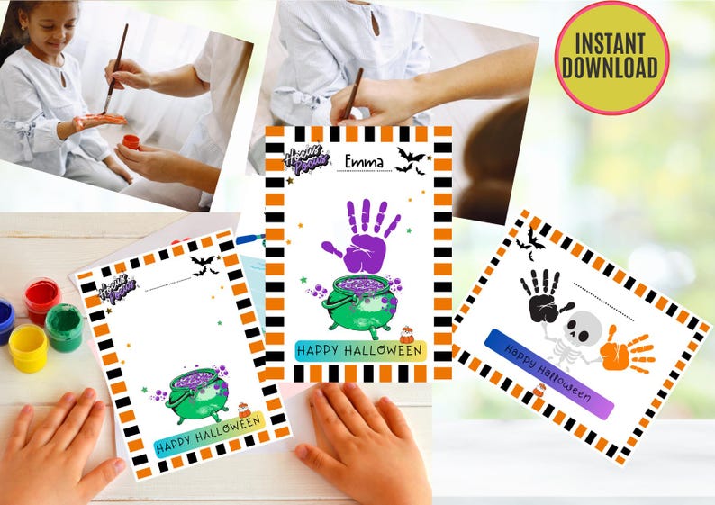 Halloween Handprint Art Bundle, Keepsake Craft (digital Download) - Etsy