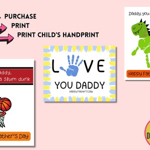 Fathers Day Handprint Craft Bundle, Printable Gift, Fathers Day ...