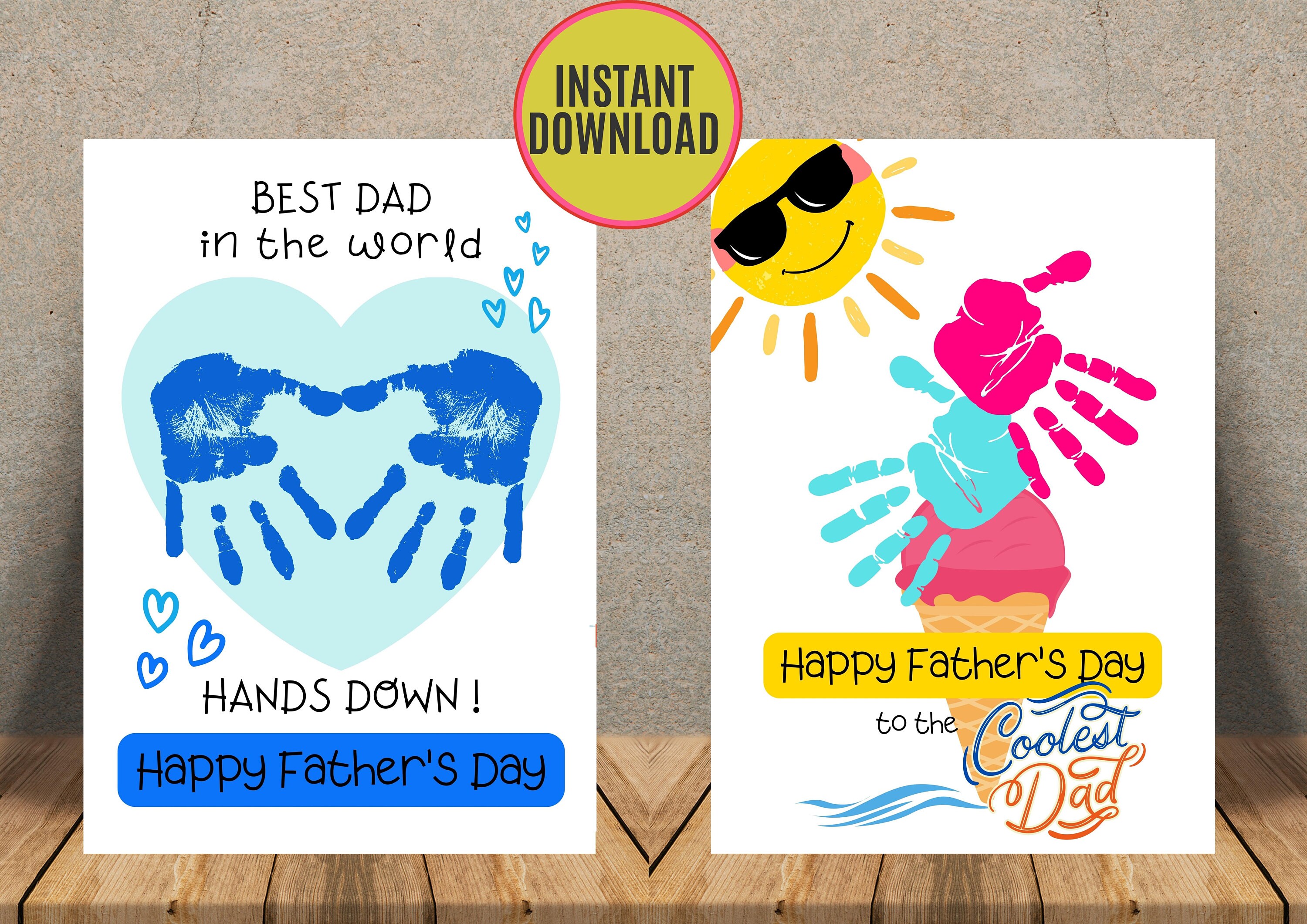 Fathers Day Handprint Craft Bundle, Printable Gift, Fathers Day ...